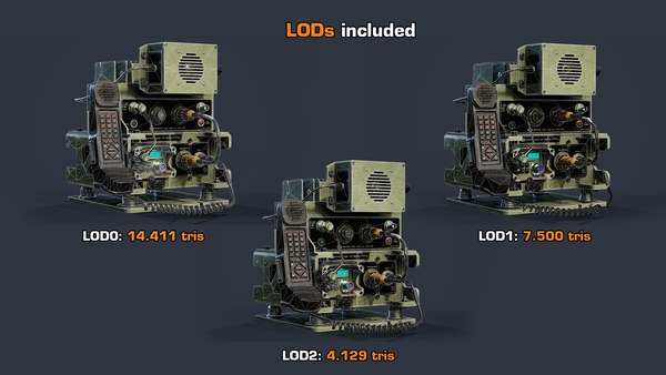 3D PRC-2082 Radiostation GameReady LODs - TurboSquid 1821898