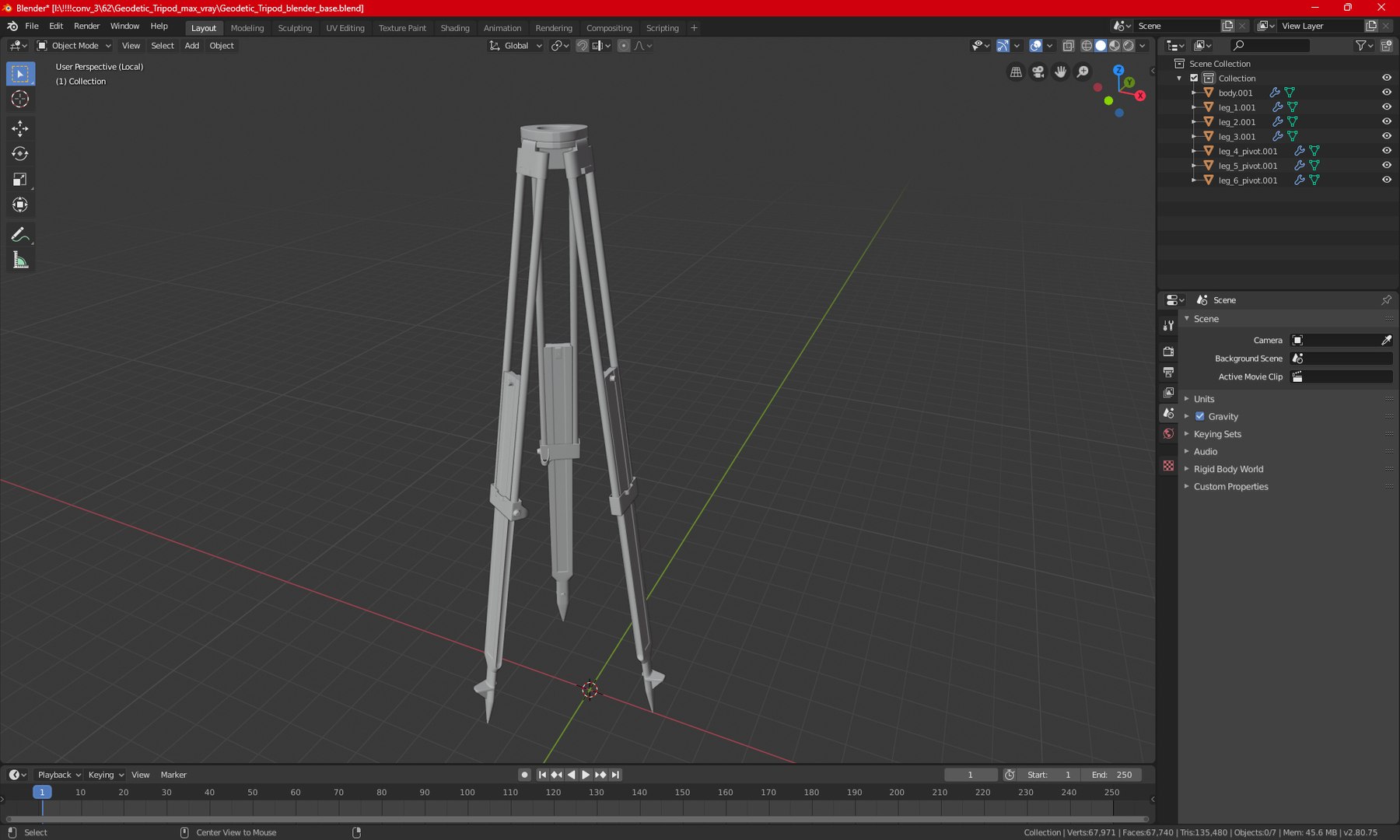 3D Model Geodetic Tripod - TurboSquid 2070794