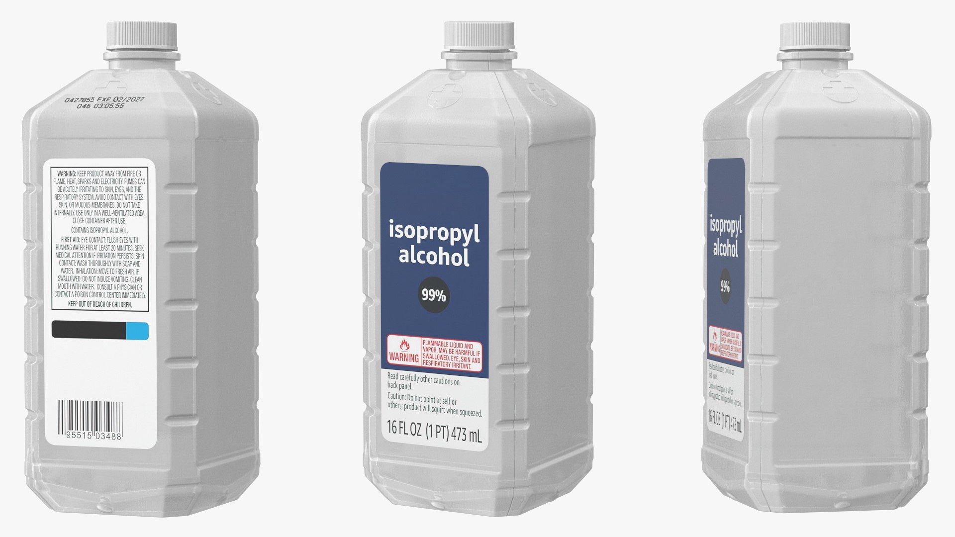 Medical Plastic Vial Isopropyl Alcohol 16 Fl Oz 3D - TurboSquid 2297533