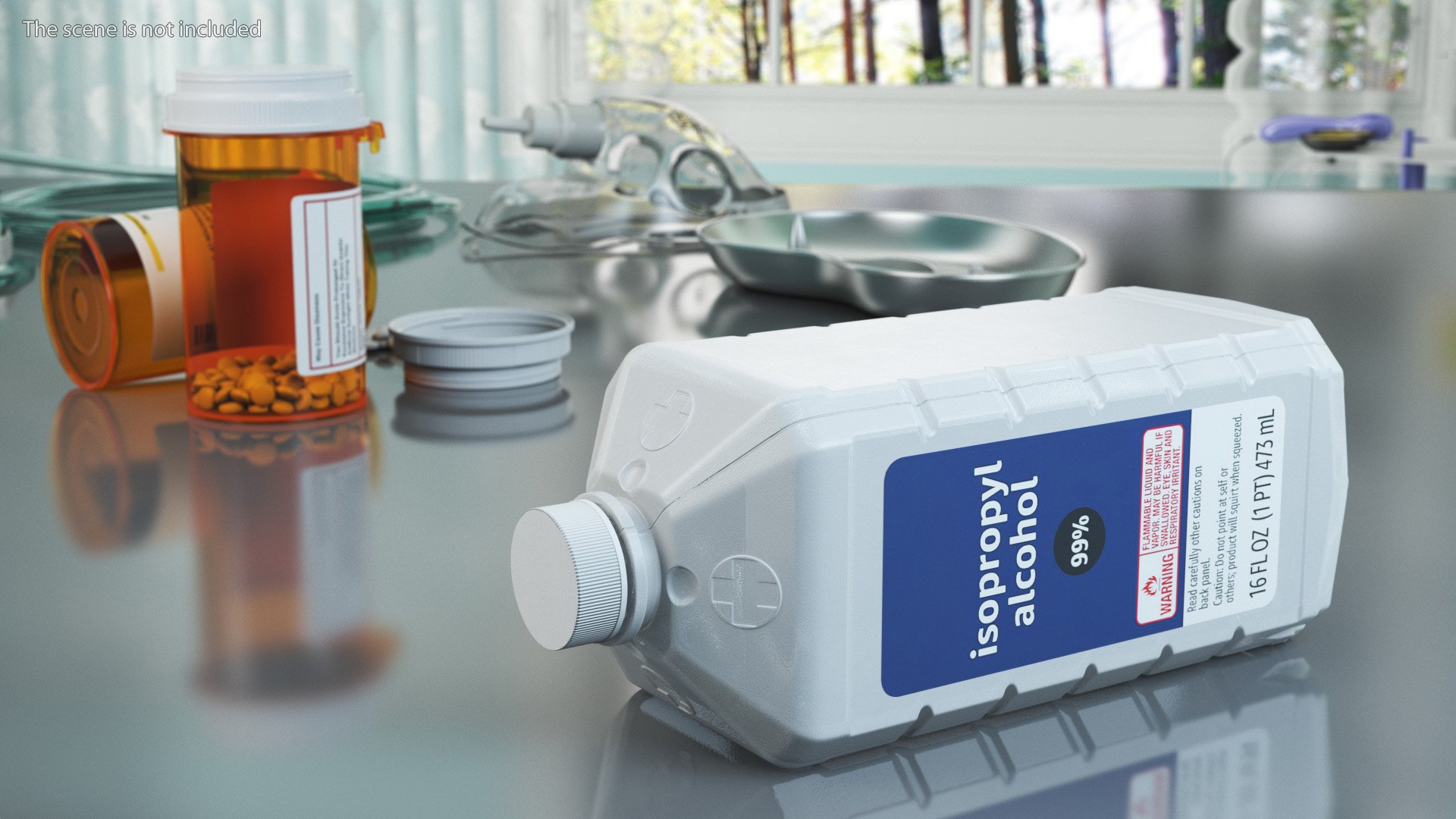 Medical Plastic Vial Isopropyl Alcohol 16 Fl Oz 3D - TurboSquid 2297533