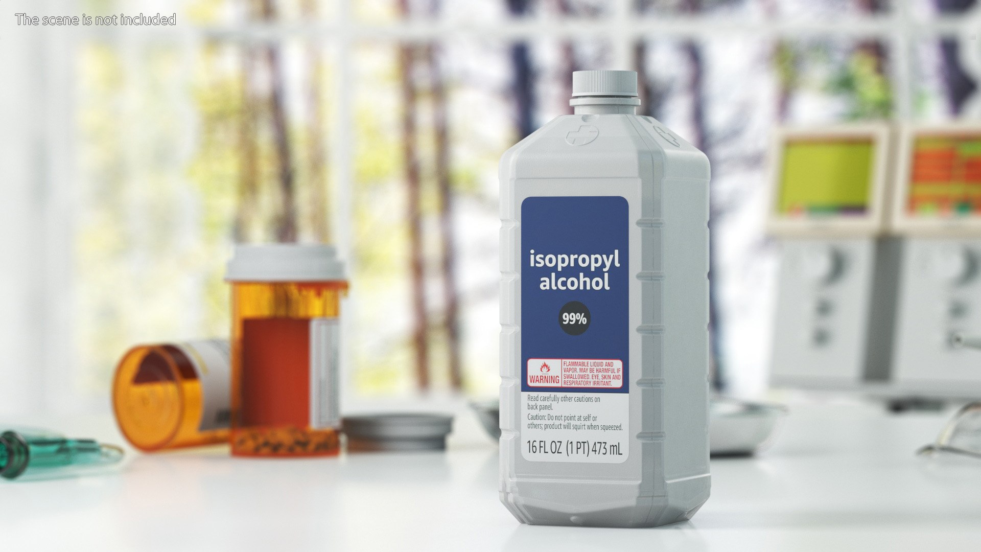 Medical Plastic Vial Isopropyl Alcohol 16 Fl Oz 3D - TurboSquid 2297533
