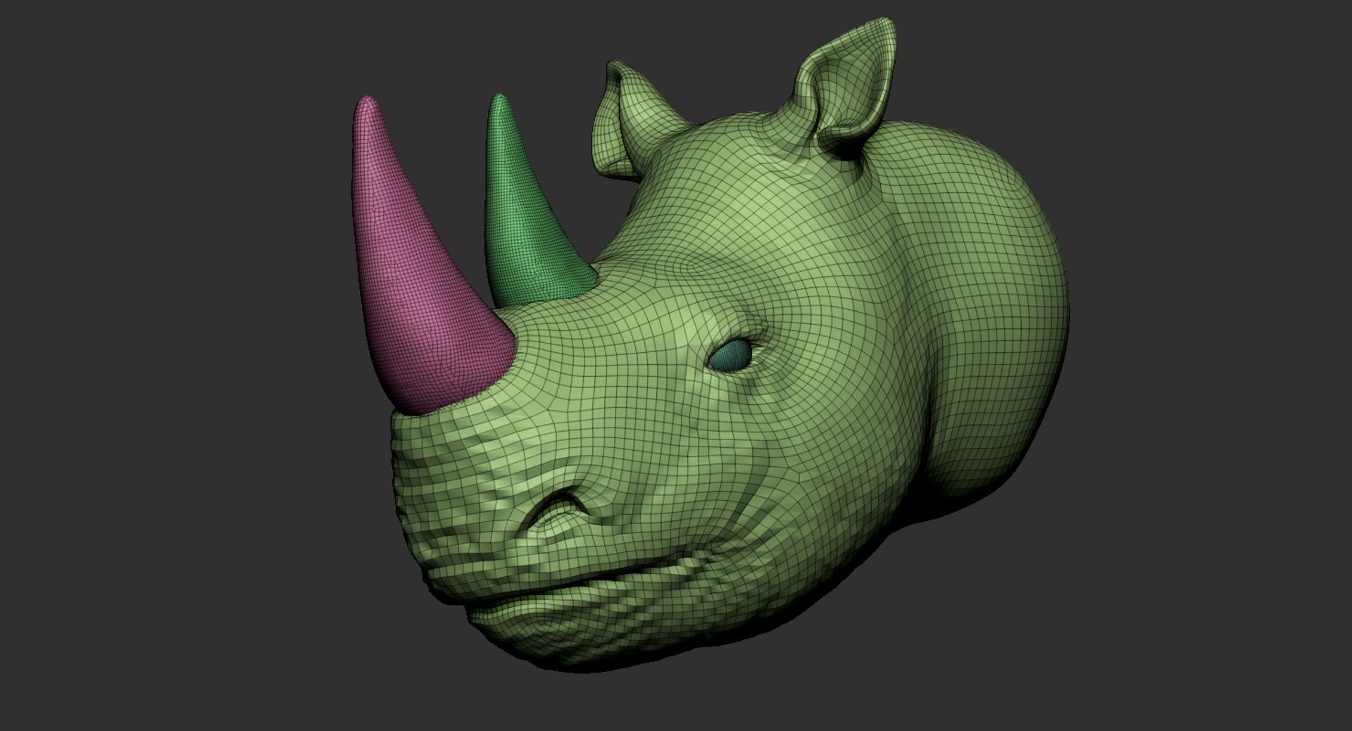 3D Model Rhino Head Base Mesh - TurboSquid 1673476