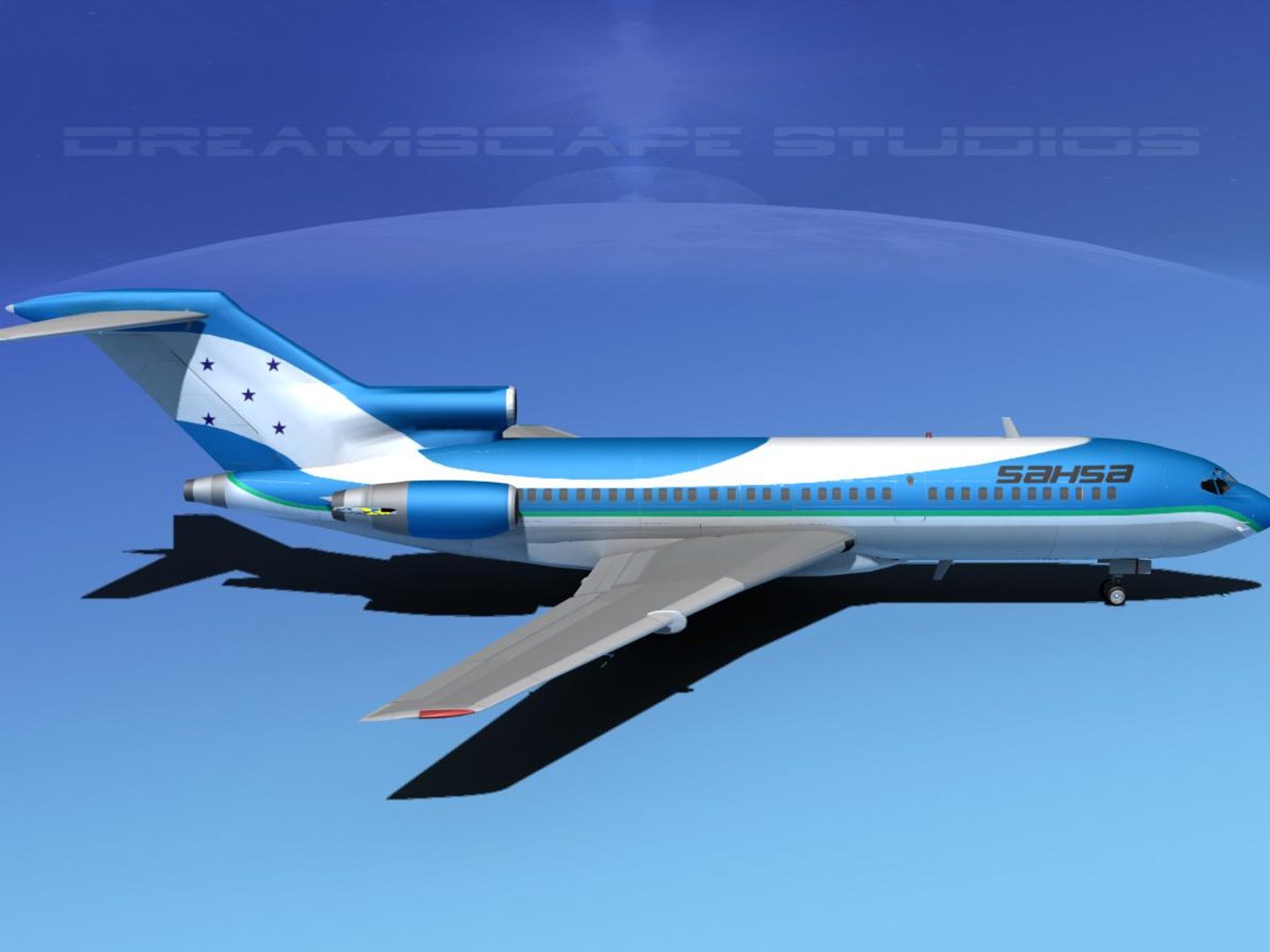 Airline Boeing 727 727-100 3d Model