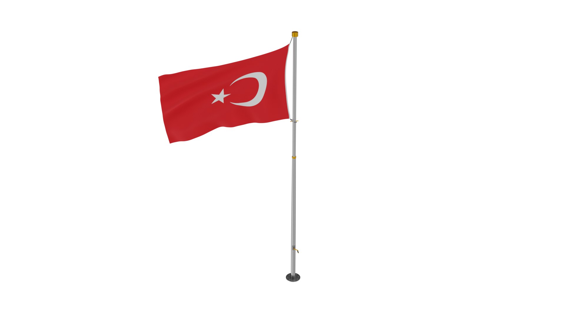 3D Pole Flag Turkey V2 - TurboSquid 2233701
