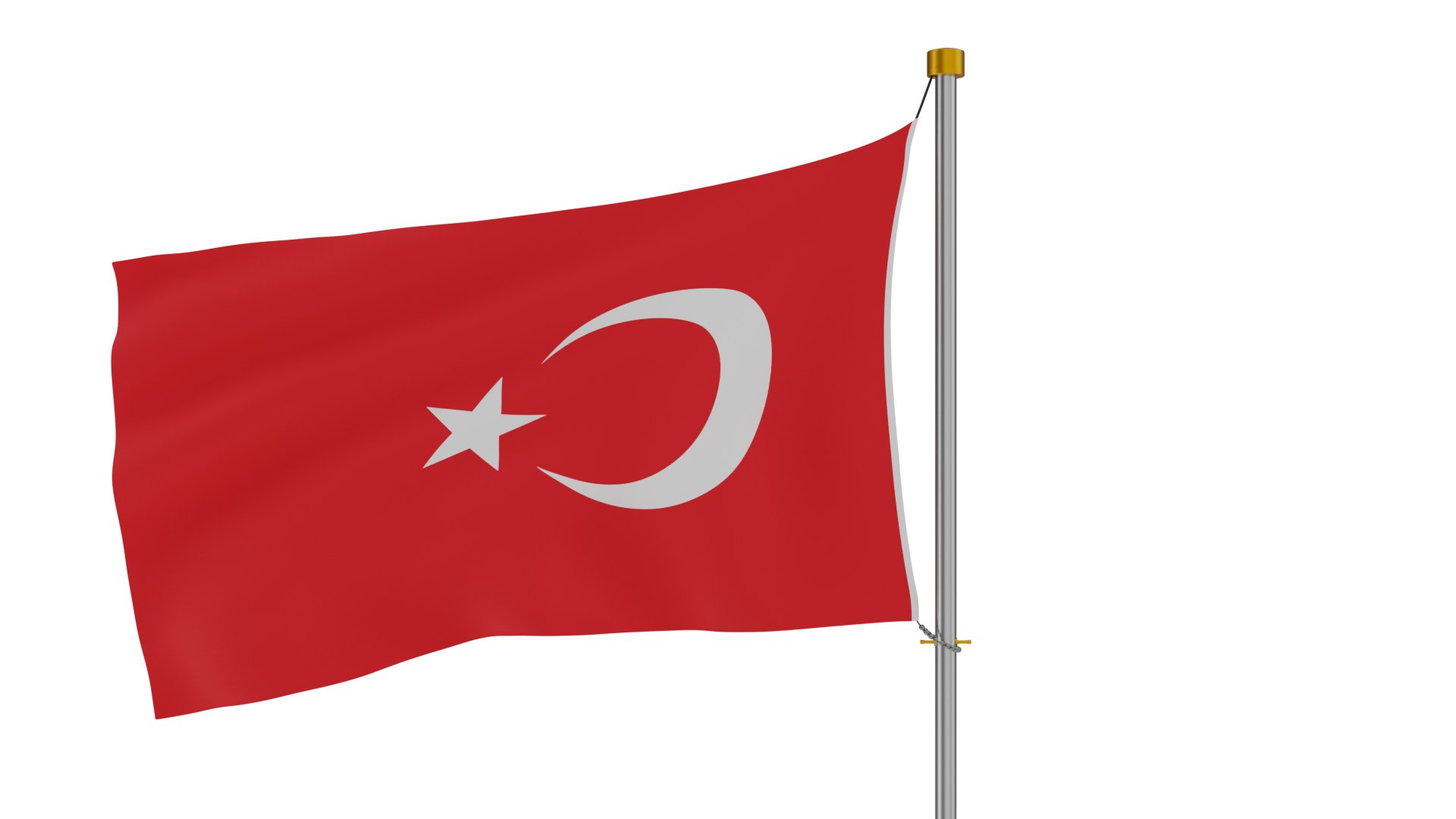 3D Pole Flag Turkey V2 - TurboSquid 2233701