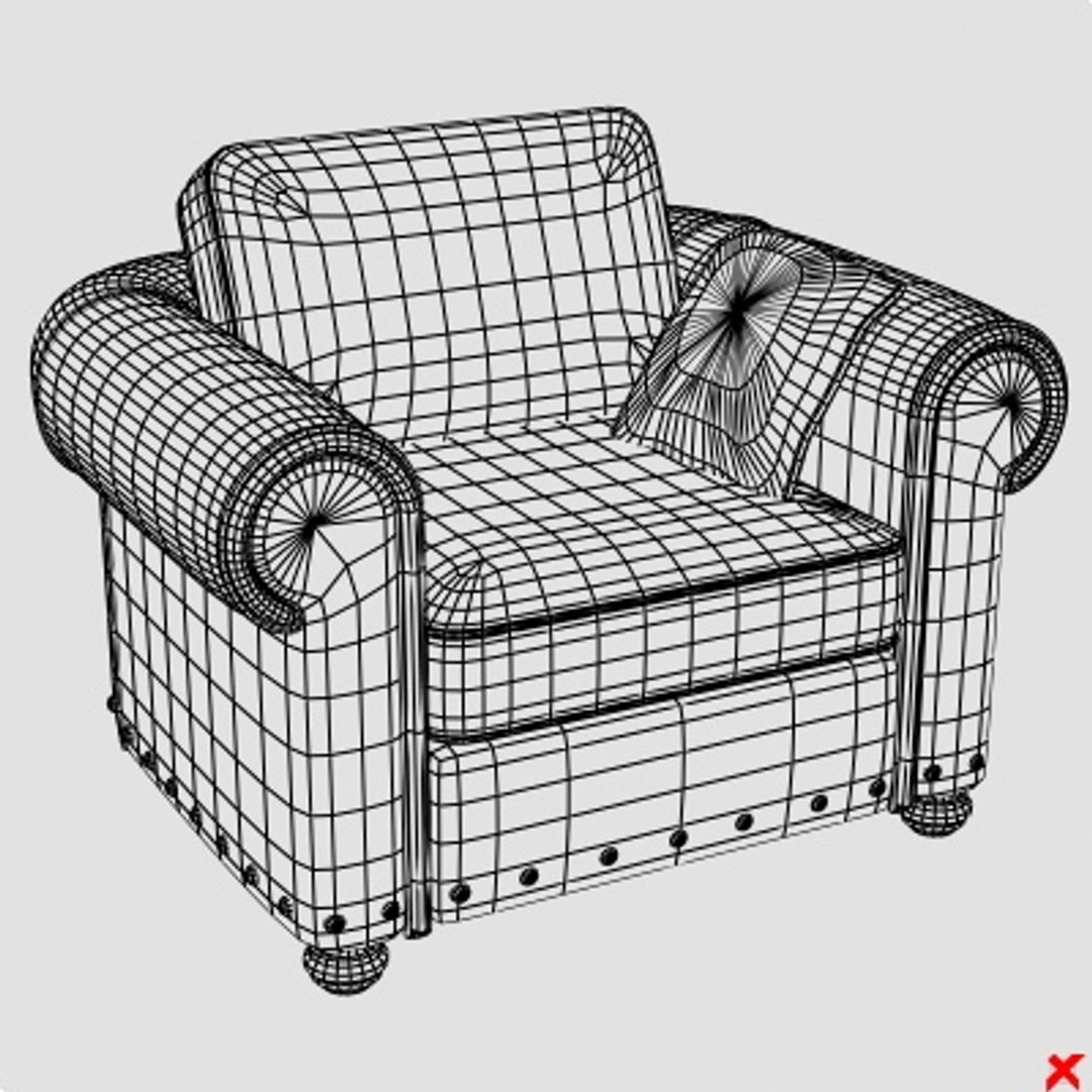 3d armchair chair