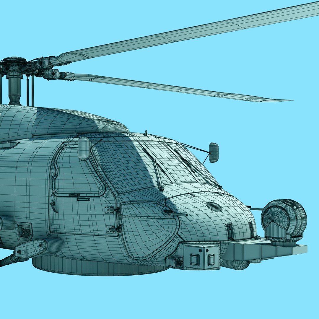 obj mh-60r military helicopter