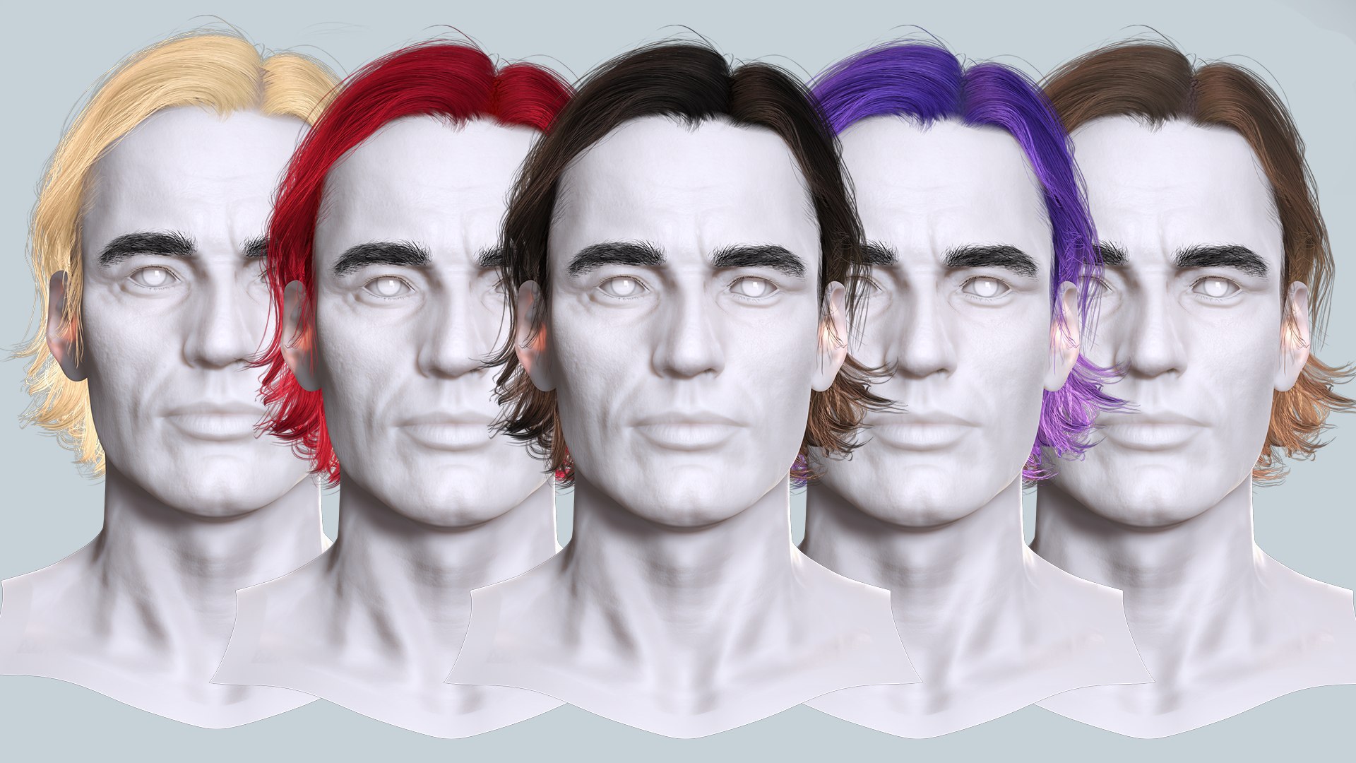 3D Relaxed Shoulder Hair - Premium 3D Character Hair - TurboSquid 2396249