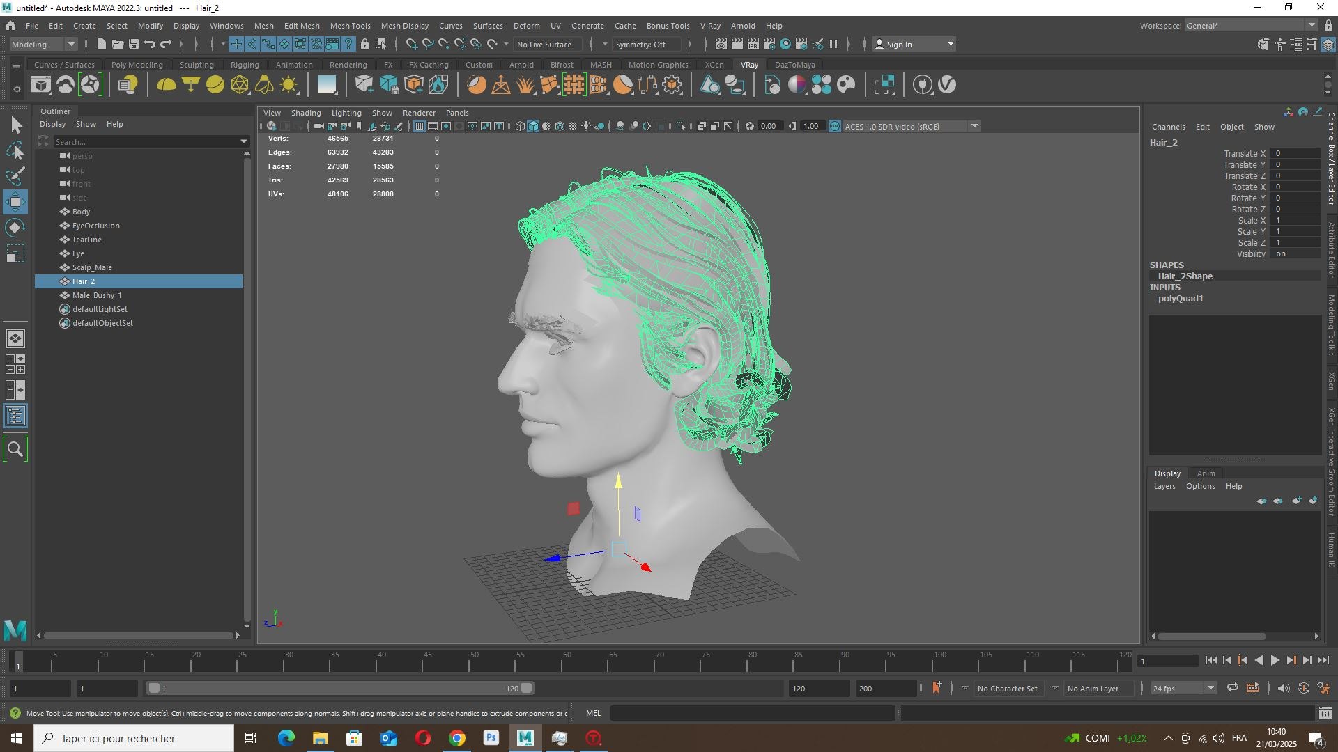 3D Relaxed Shoulder Hair - Premium 3D Character Hair - TurboSquid 2396249