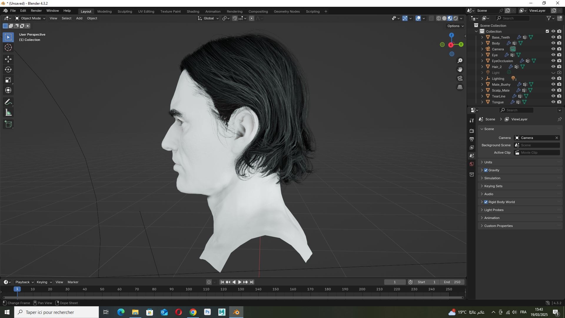 3D Relaxed Shoulder Hair - Premium 3D Character Hair - TurboSquid 2396249