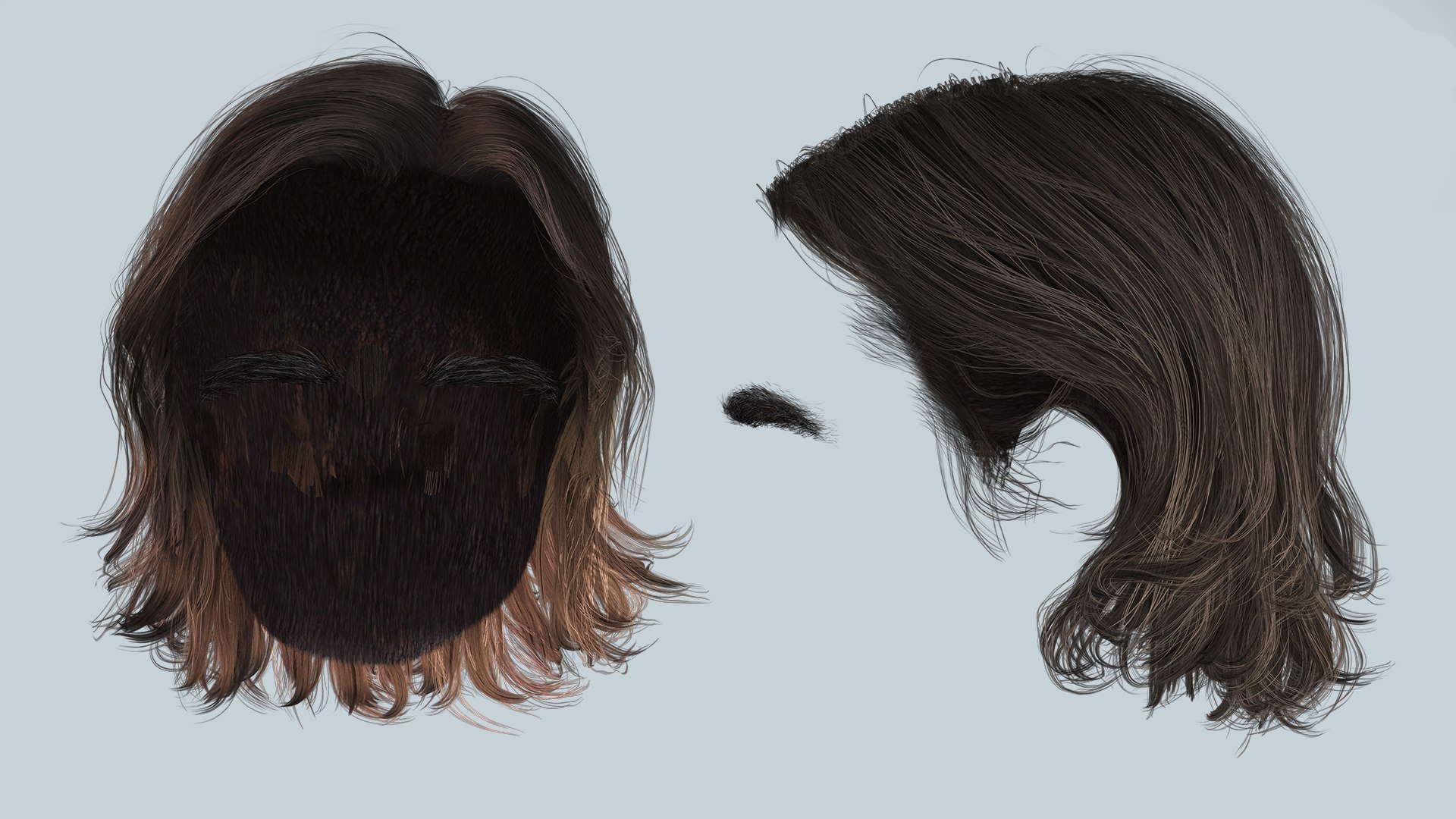 3D Relaxed Shoulder Hair - Premium 3D Character Hair - TurboSquid 2396249