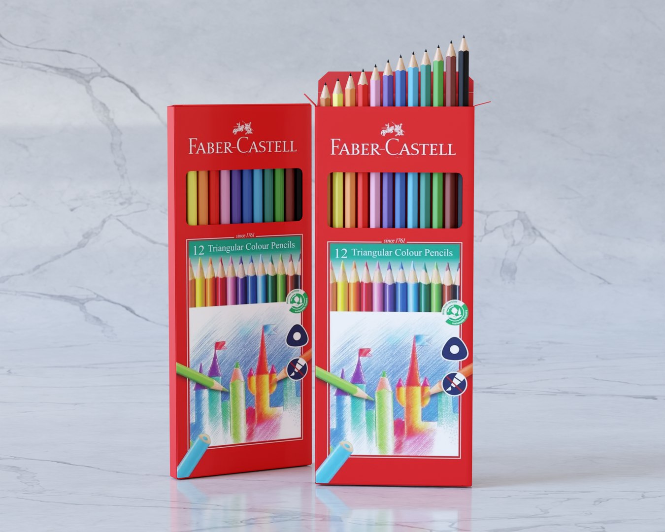 3D Colored Pencil Box Packaging - TurboSquid 2342761