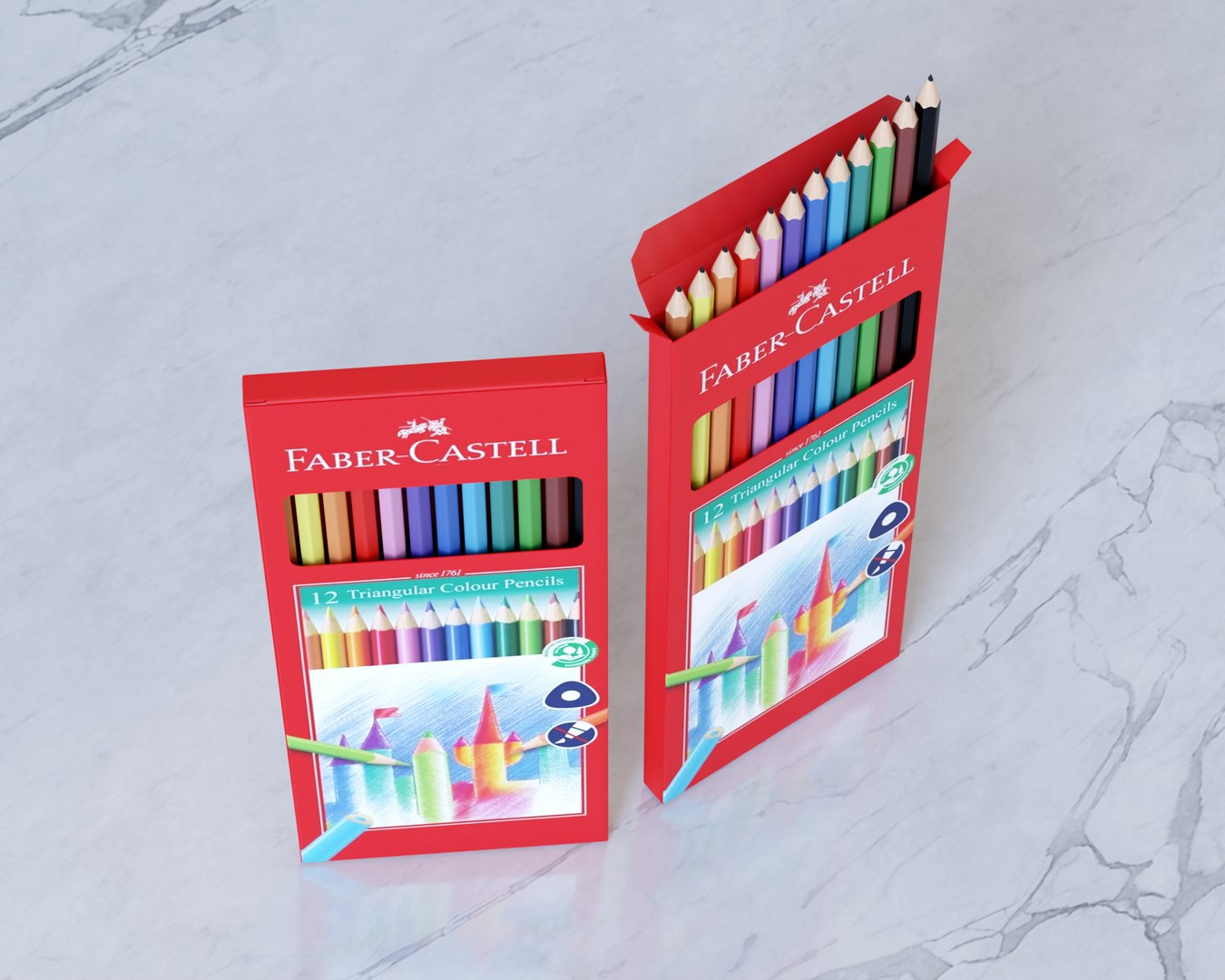 3D Colored Pencil Box Packaging - TurboSquid 2342761
