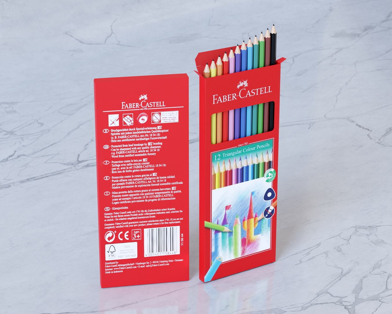 3D Colored Pencil Box Packaging - TurboSquid 2342761