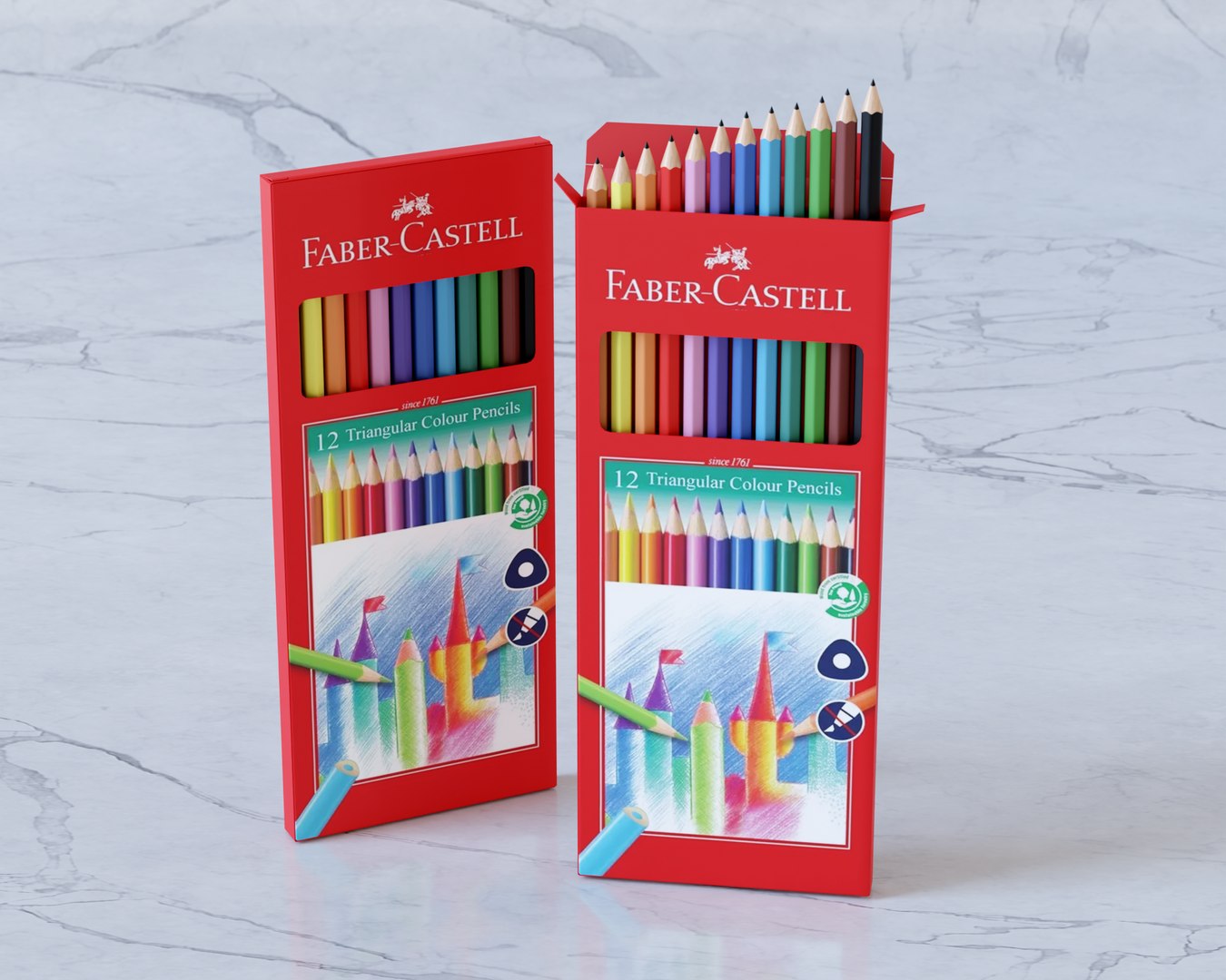 3D Colored Pencil Box Packaging - TurboSquid 2342761