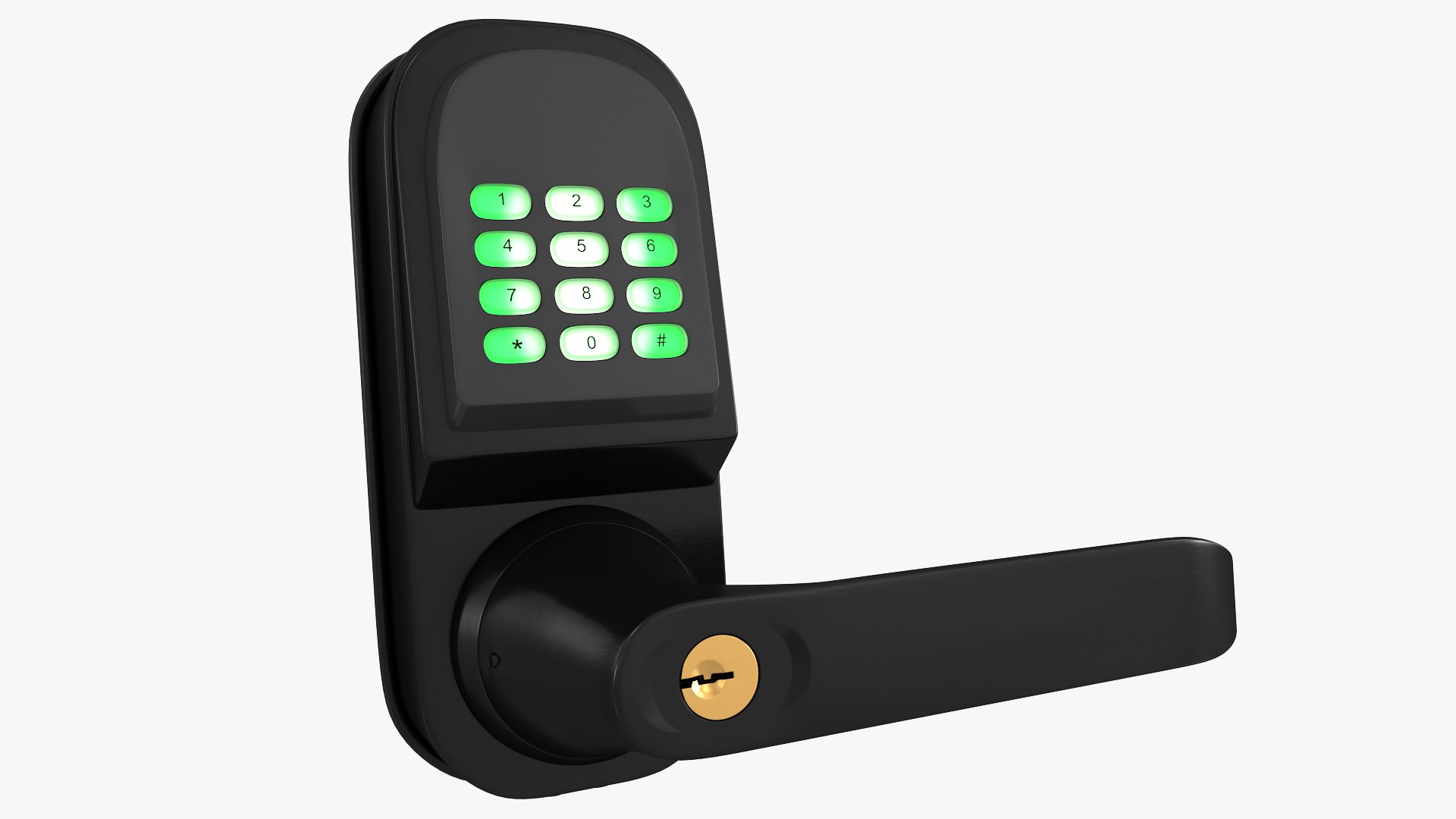Smart Lock with Keypad Door Knob Black model - TurboSquid 1914561