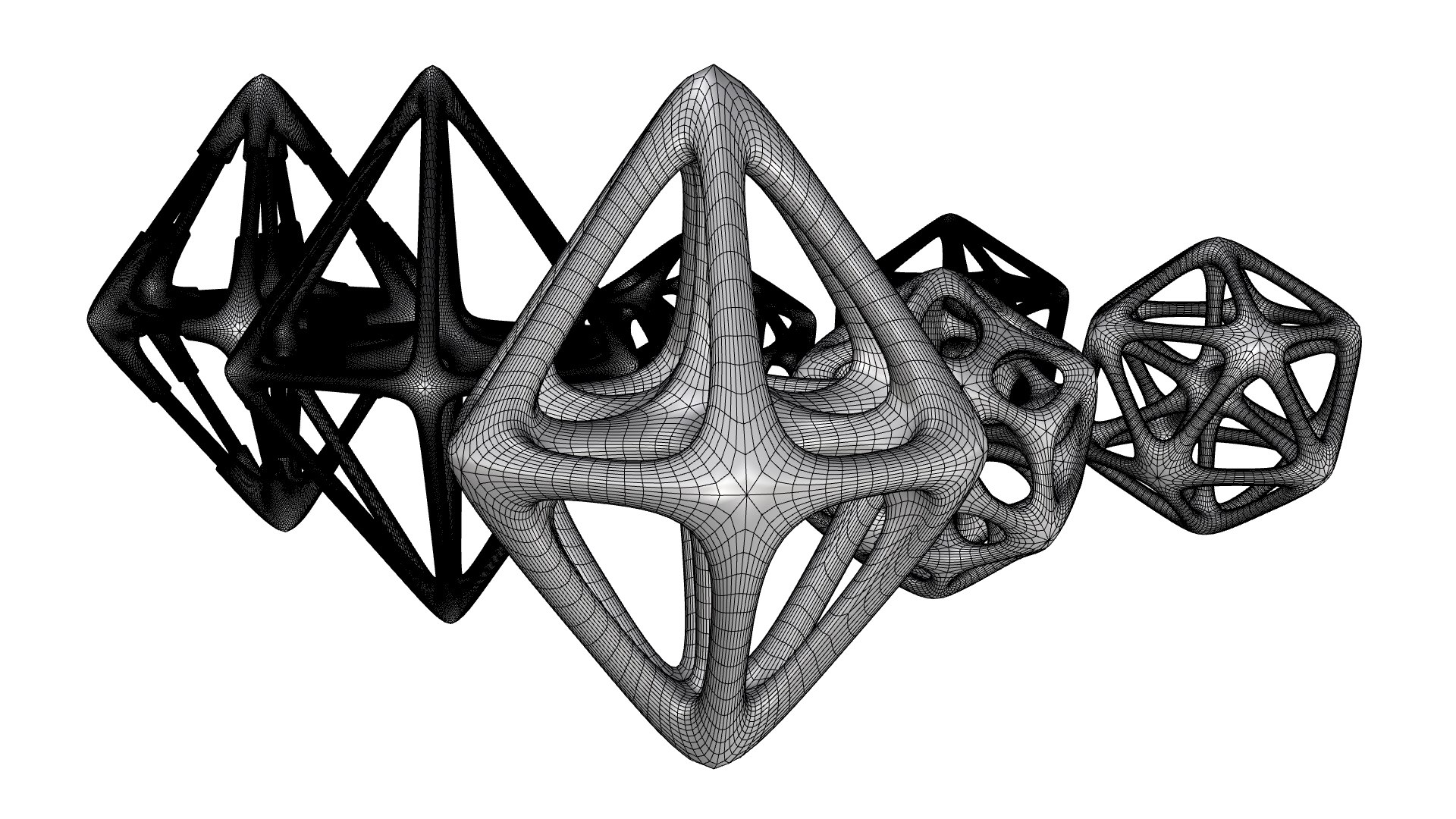 Sci-Fi Polyhedron Geometries Collection 02 Model - TurboSquid 2229142