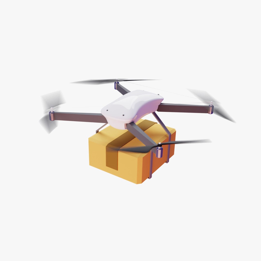 3D Drone Package Delivery Quadcopter Model - TurboSquid 2187722