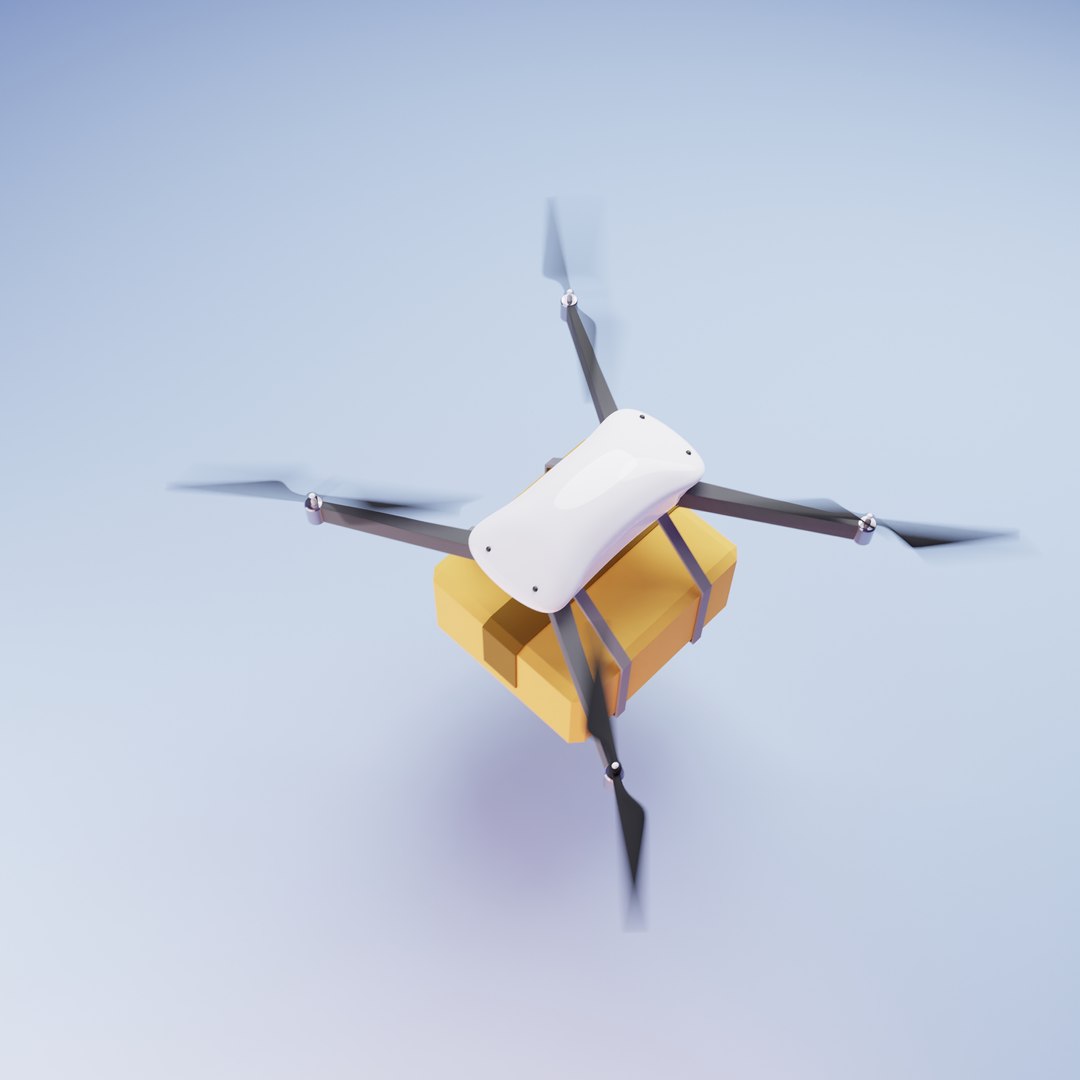 3D Drone Package Delivery Quadcopter Model - TurboSquid 2187722