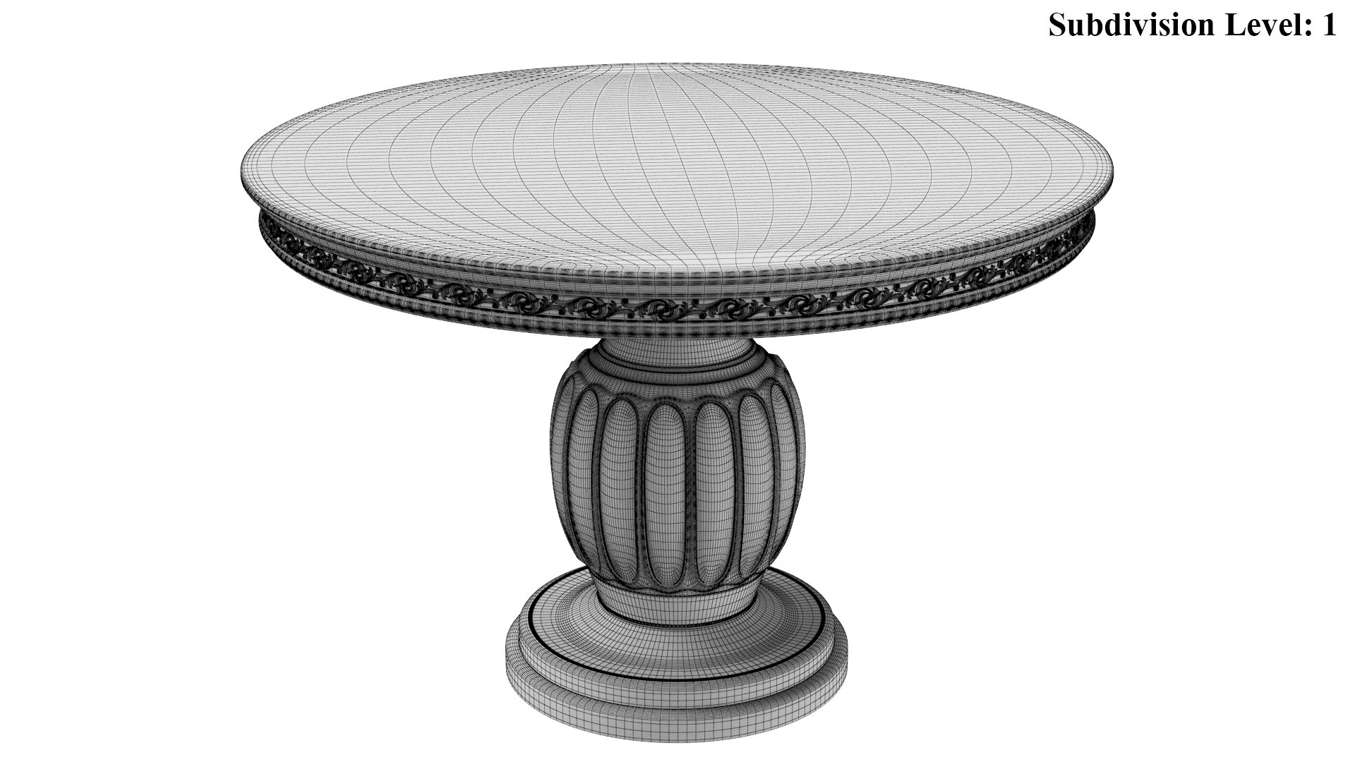 Classic Round Dining Table 3D Model - TurboSquid 1758173