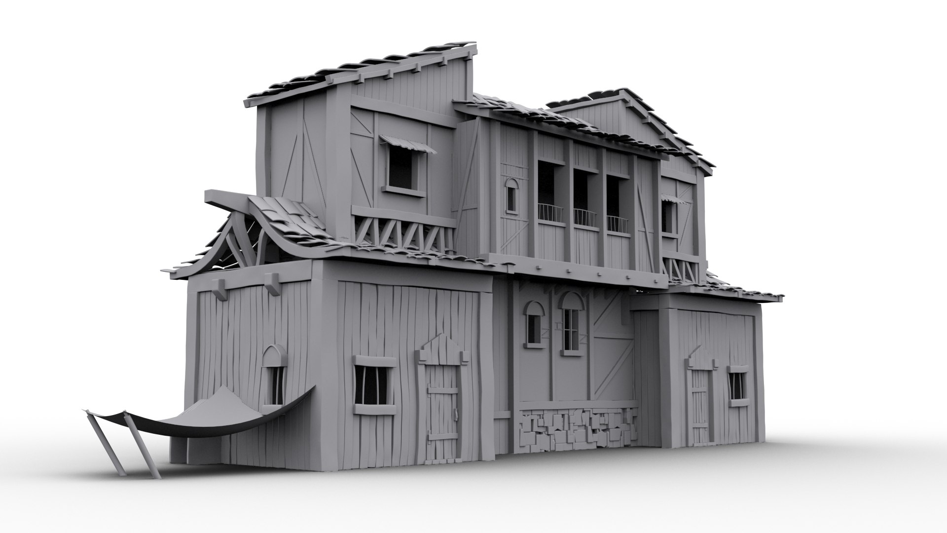 3D Old Abandoned House - TurboSquid 1725236