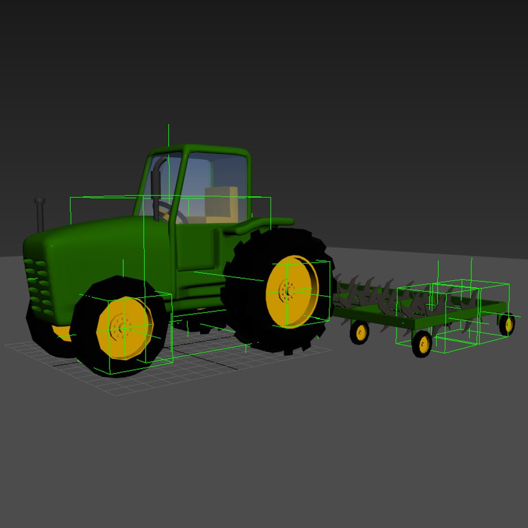 Cartoon farm tractor 3D model - TurboSquid 1189273