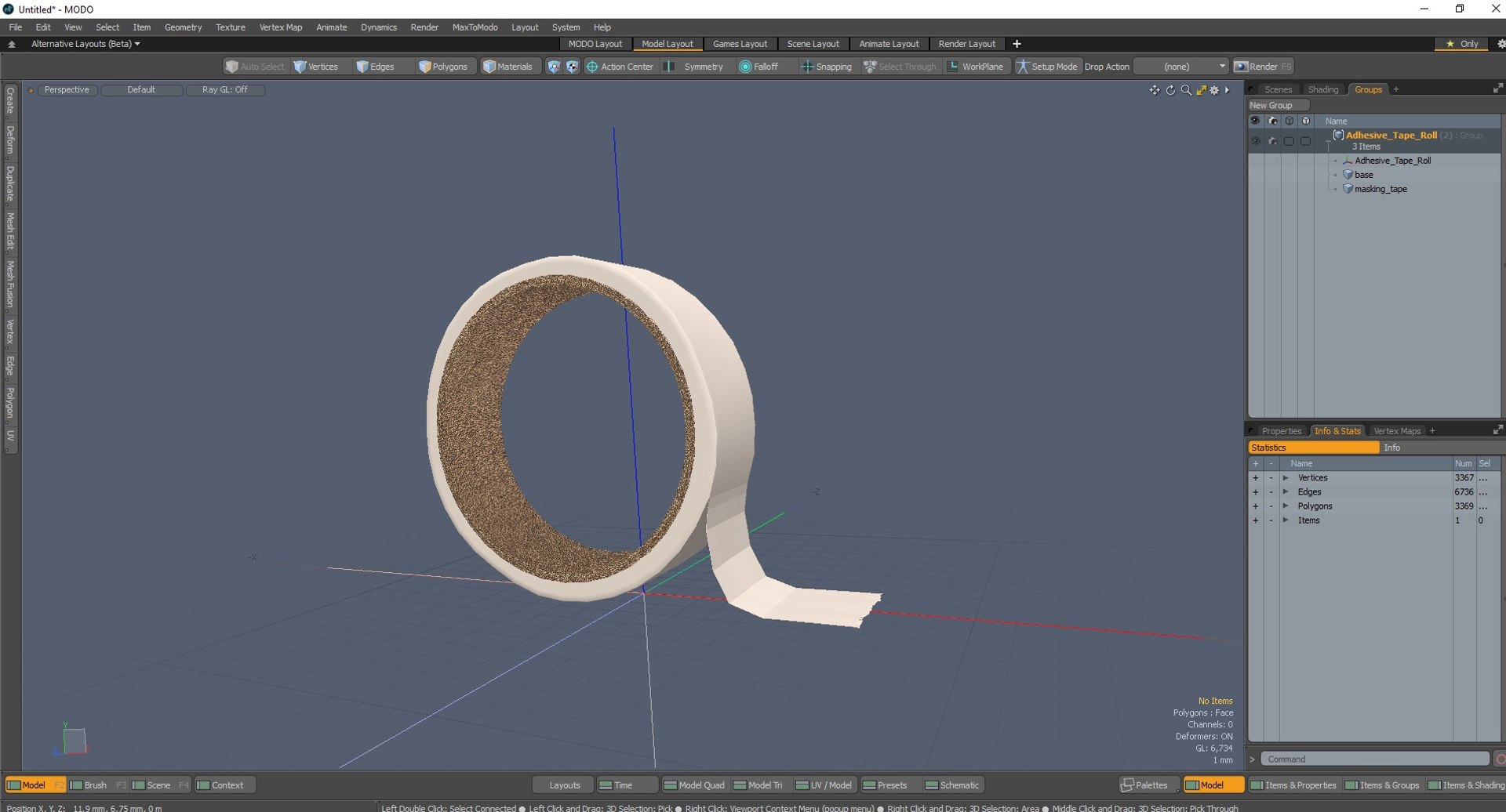 3D Adhesive Tape Roll - TurboSquid 2202468