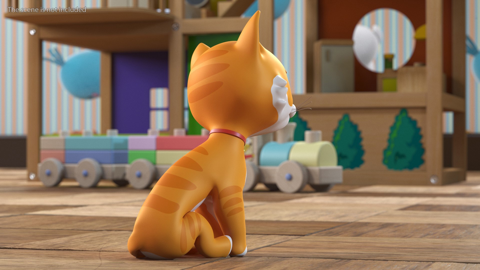 3D Cute Cartoon Cat Sitting - TurboSquid 1956083