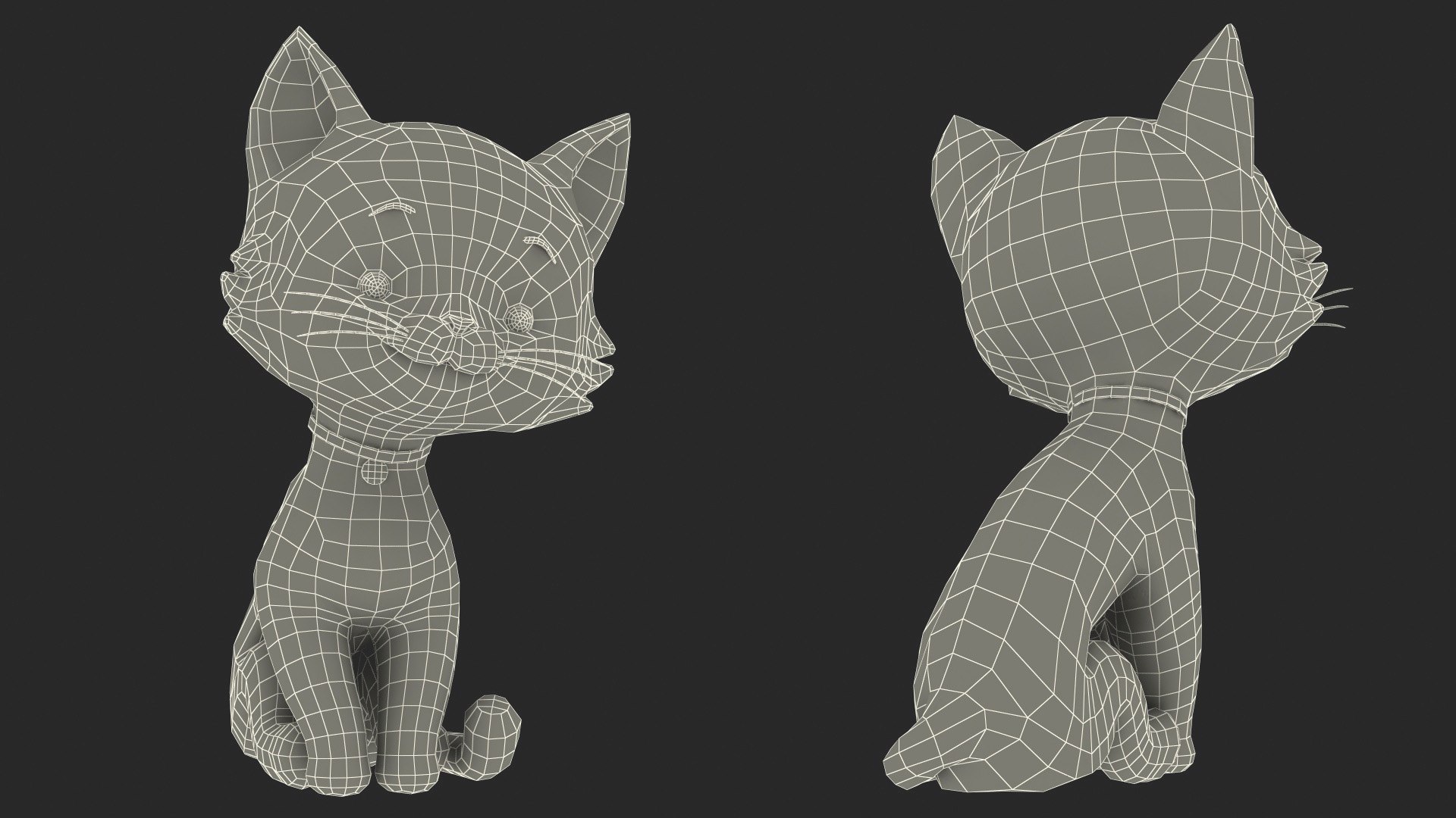 3D Cute Cartoon Cat Sitting - TurboSquid 1956083