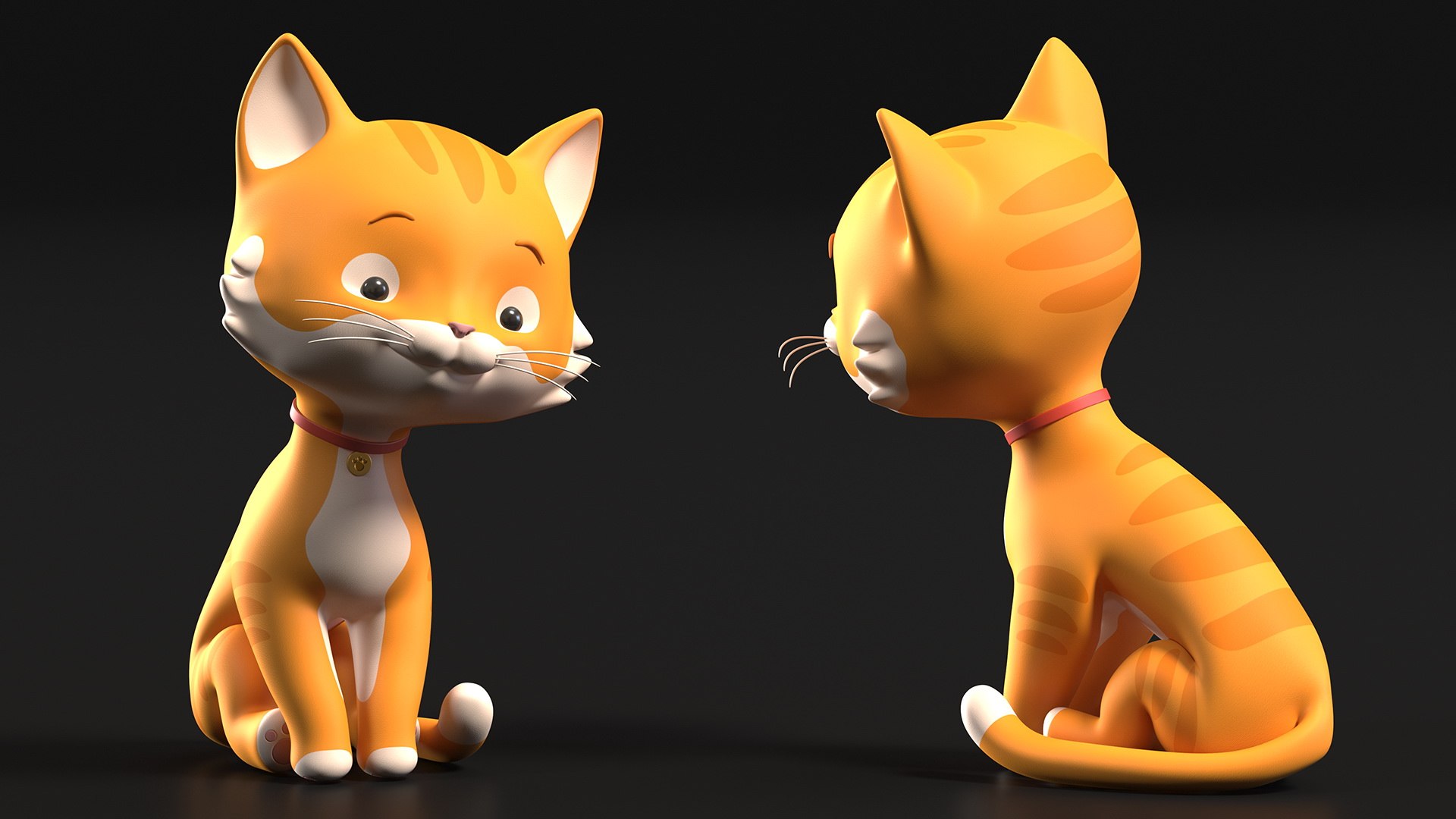 3D Cute Cartoon Cat Sitting - TurboSquid 1956083