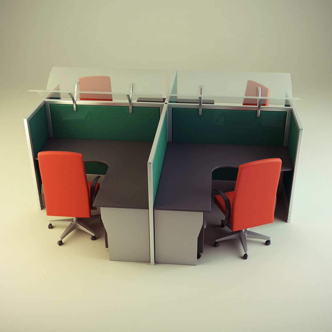 3d Cubicle Workstation Model