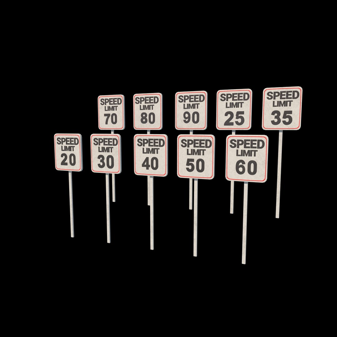 3D Speed Limit Sign 3D Model - TurboSquid 2361105