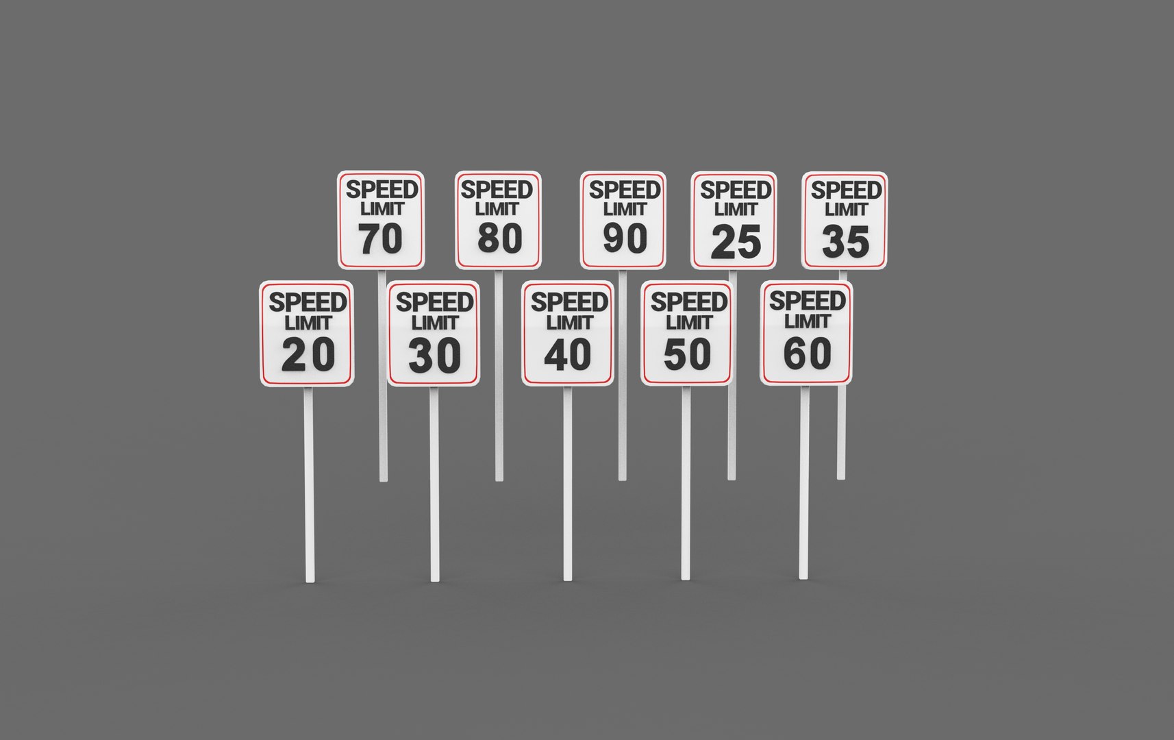 3D Speed Limit Sign 3D Model - TurboSquid 2361105