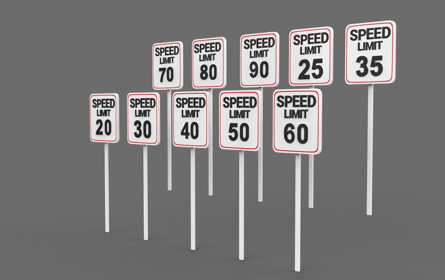 3D Speed Limit Sign 3D Model - TurboSquid 2361105