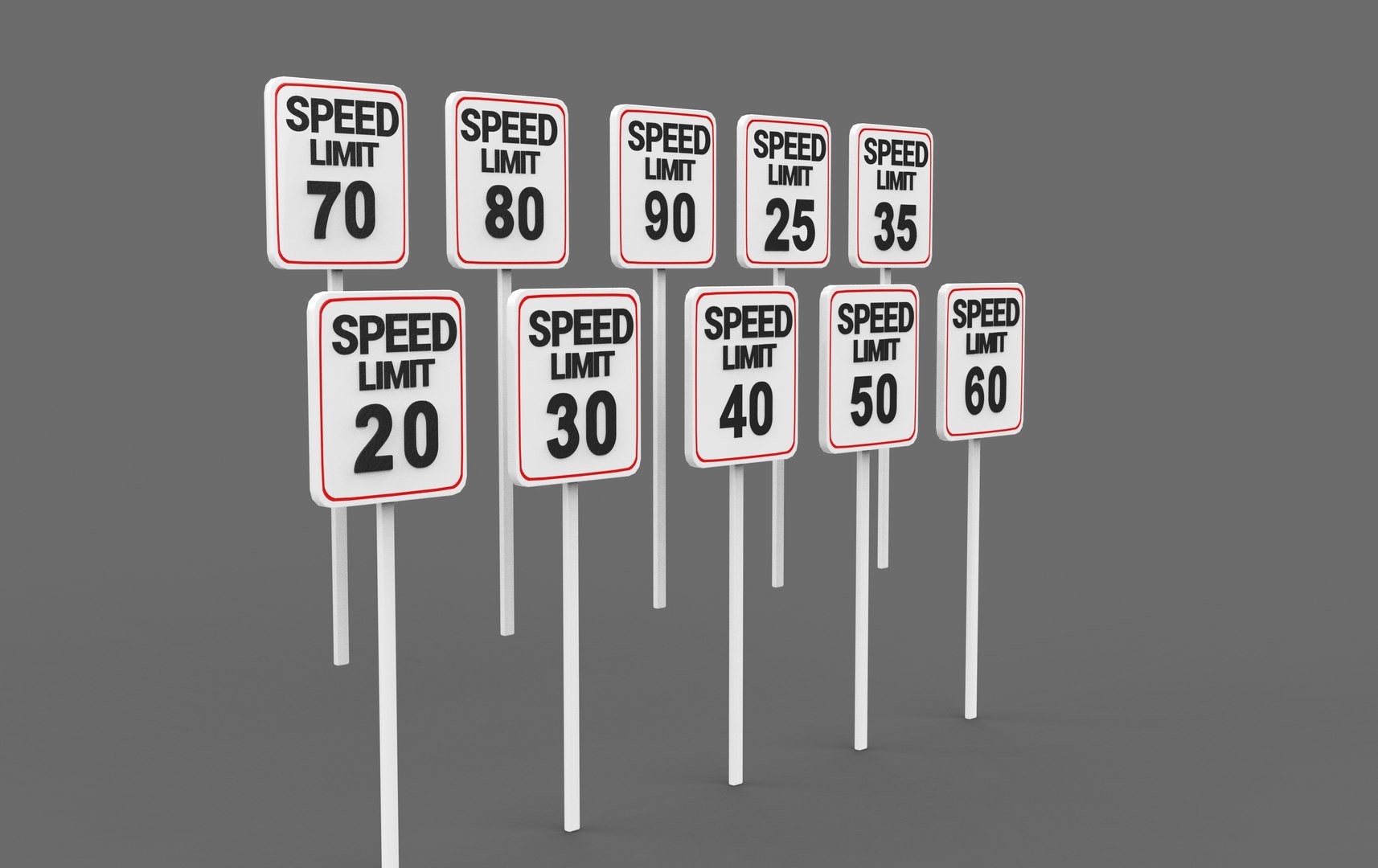 3D Speed Limit Sign 3D Model - TurboSquid 2361105