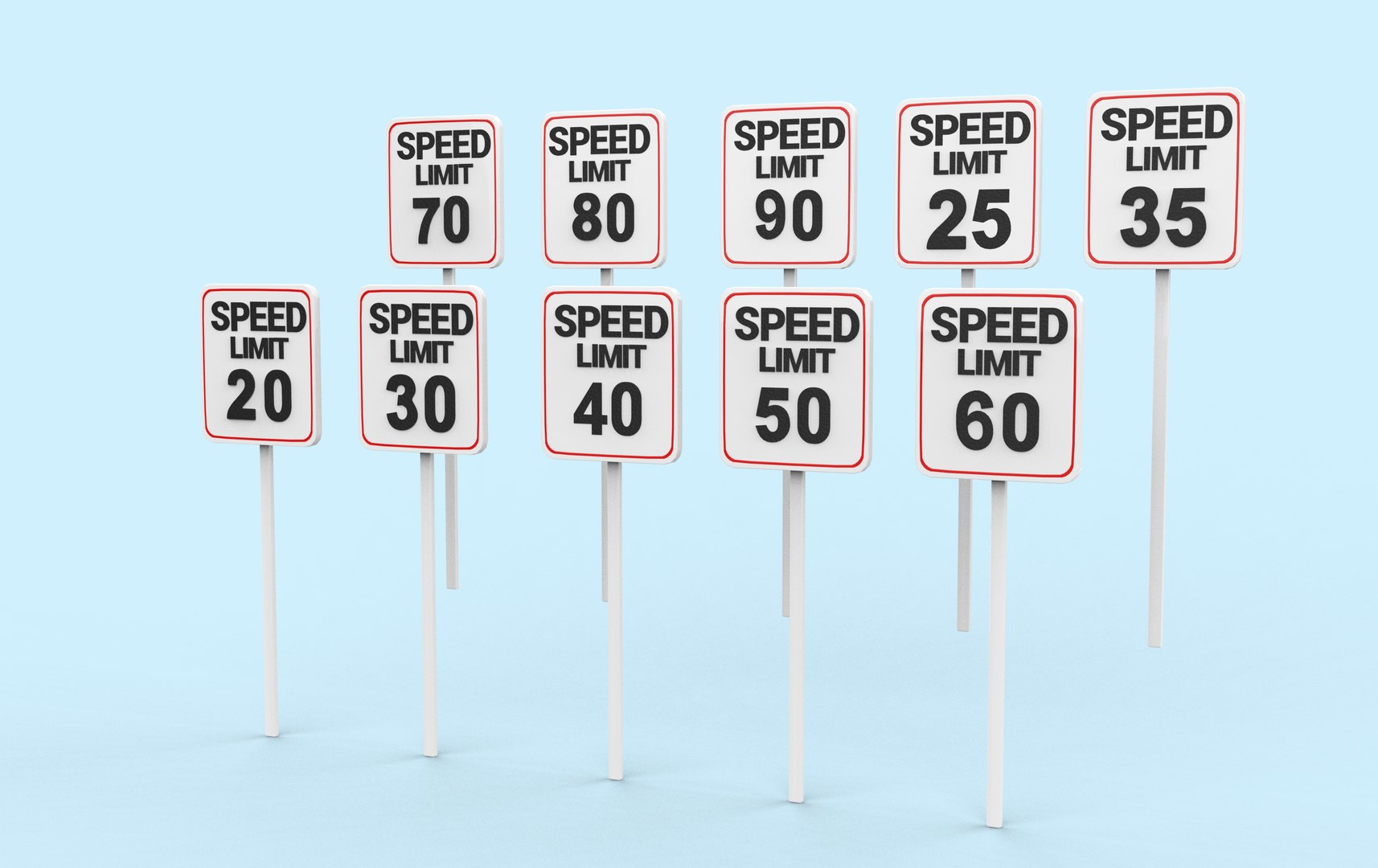 3D Speed Limit Sign 3D Model - TurboSquid 2361105