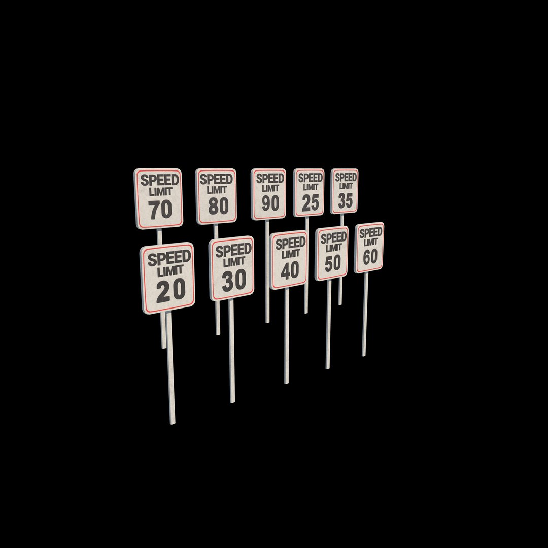 3D Speed Limit Sign 3D Model - TurboSquid 2361105