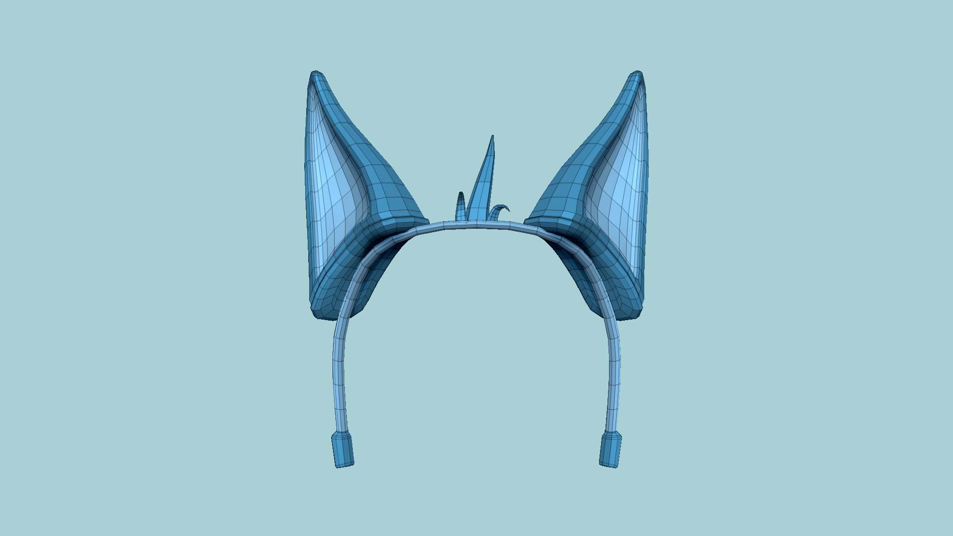 Furry Ears Tiara D03 Blue - Headband Character Design 3D model ...
