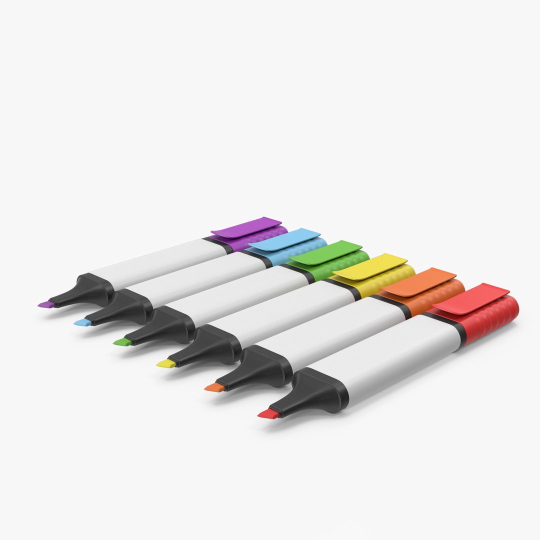 Colored Highlighters 3D Model - TurboSquid 2092235