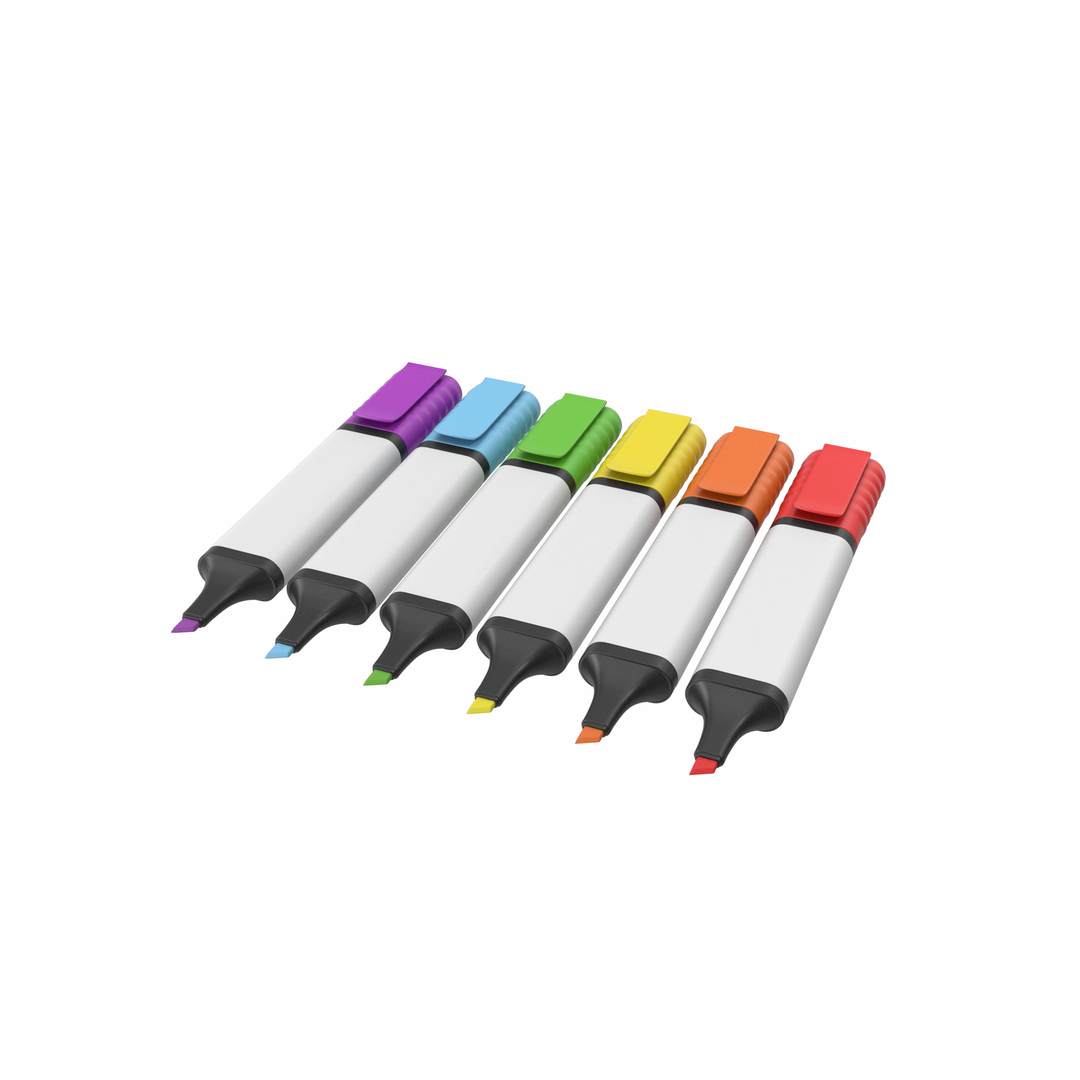 Colored Highlighters 3D Model - TurboSquid 2092235