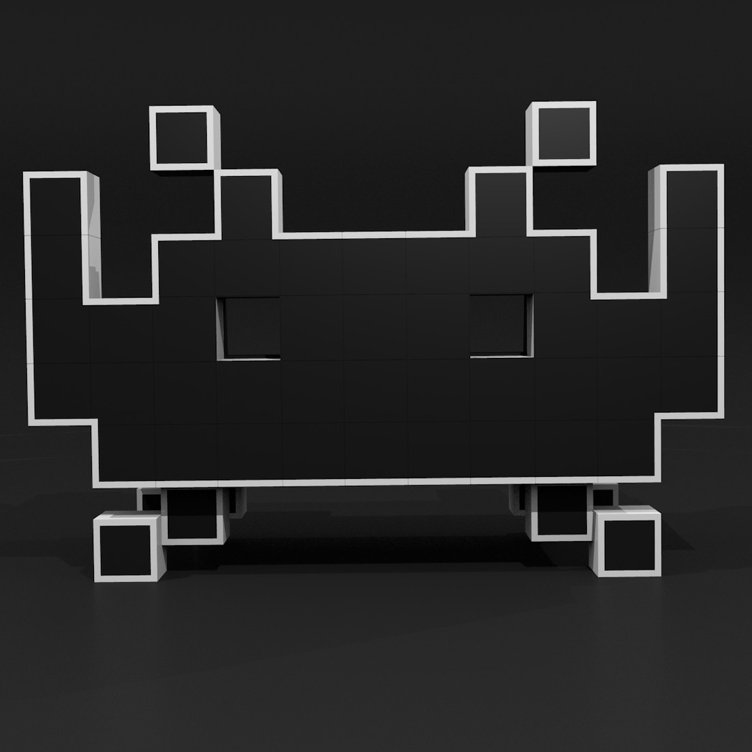 3d model of couch space invaders