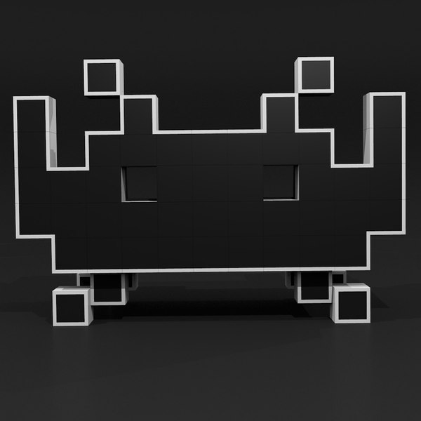 3d model of couch space invaders