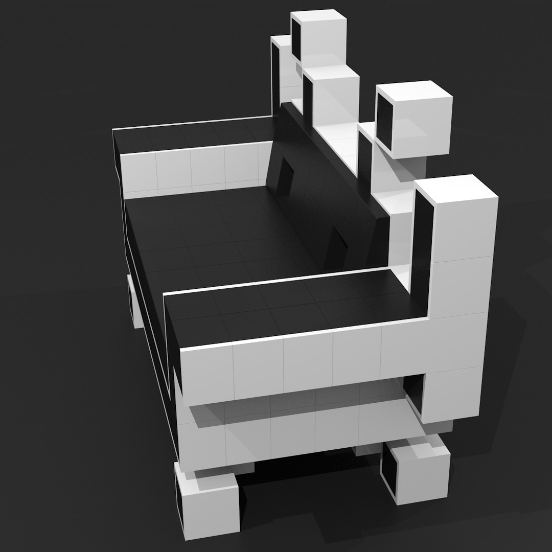 3d model of couch space invaders