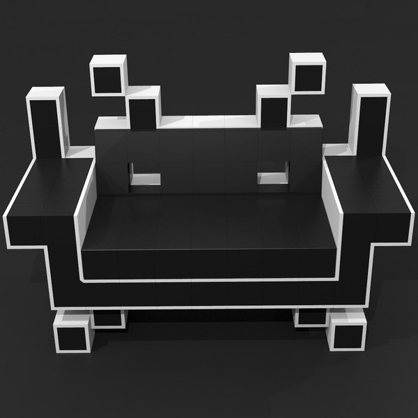 3d model of couch space invaders