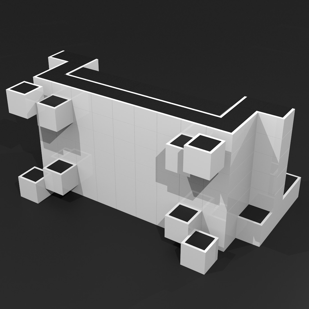 3d model of couch space invaders