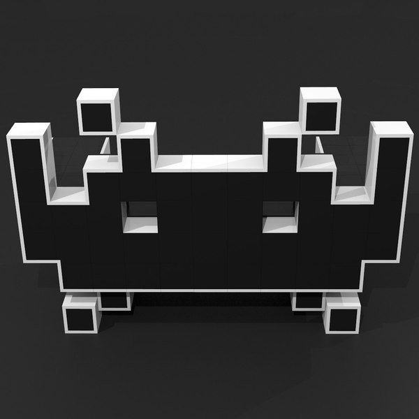 3d model of couch space invaders