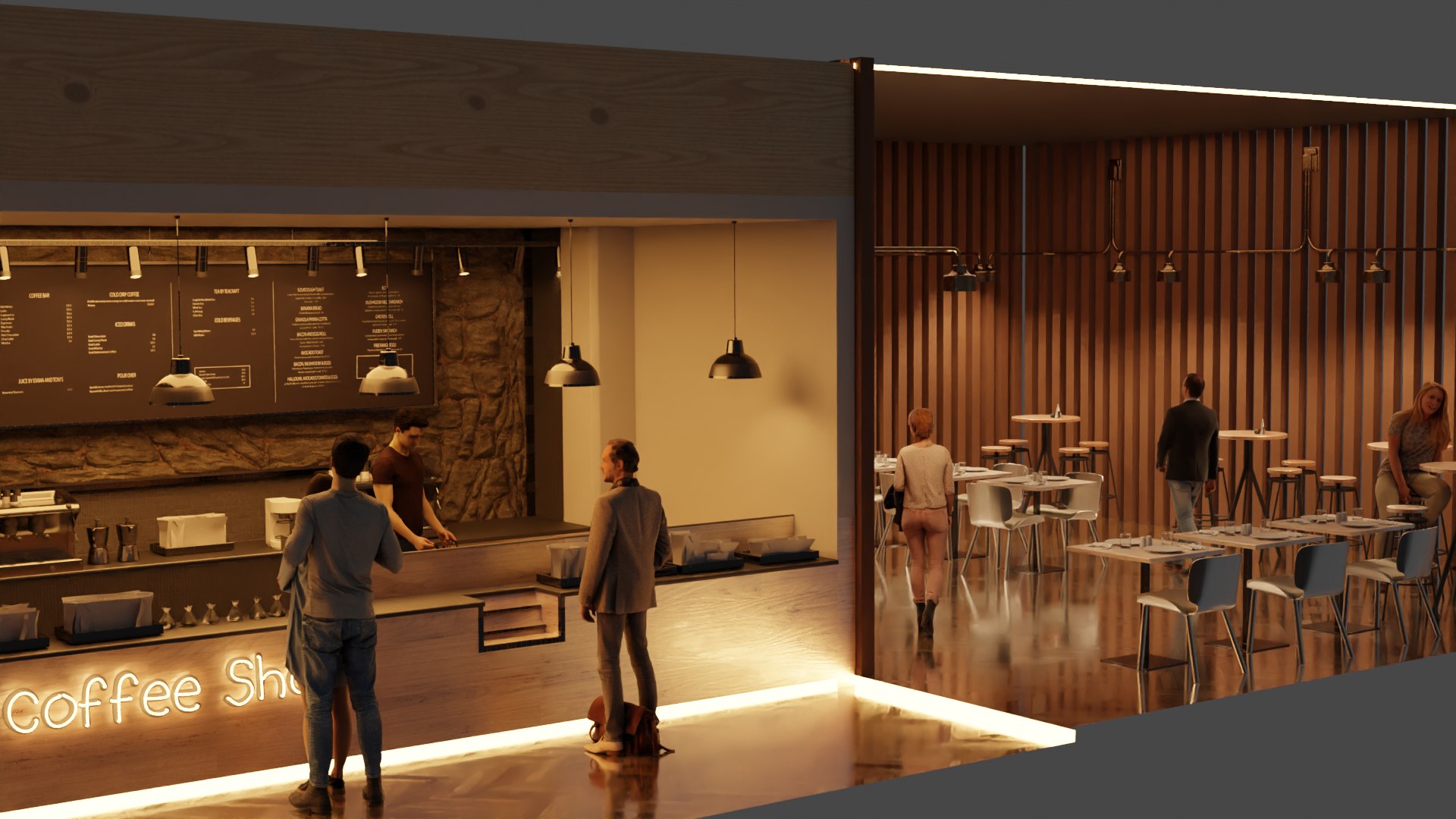 Cafe 3D Model - TurboSquid 2217869