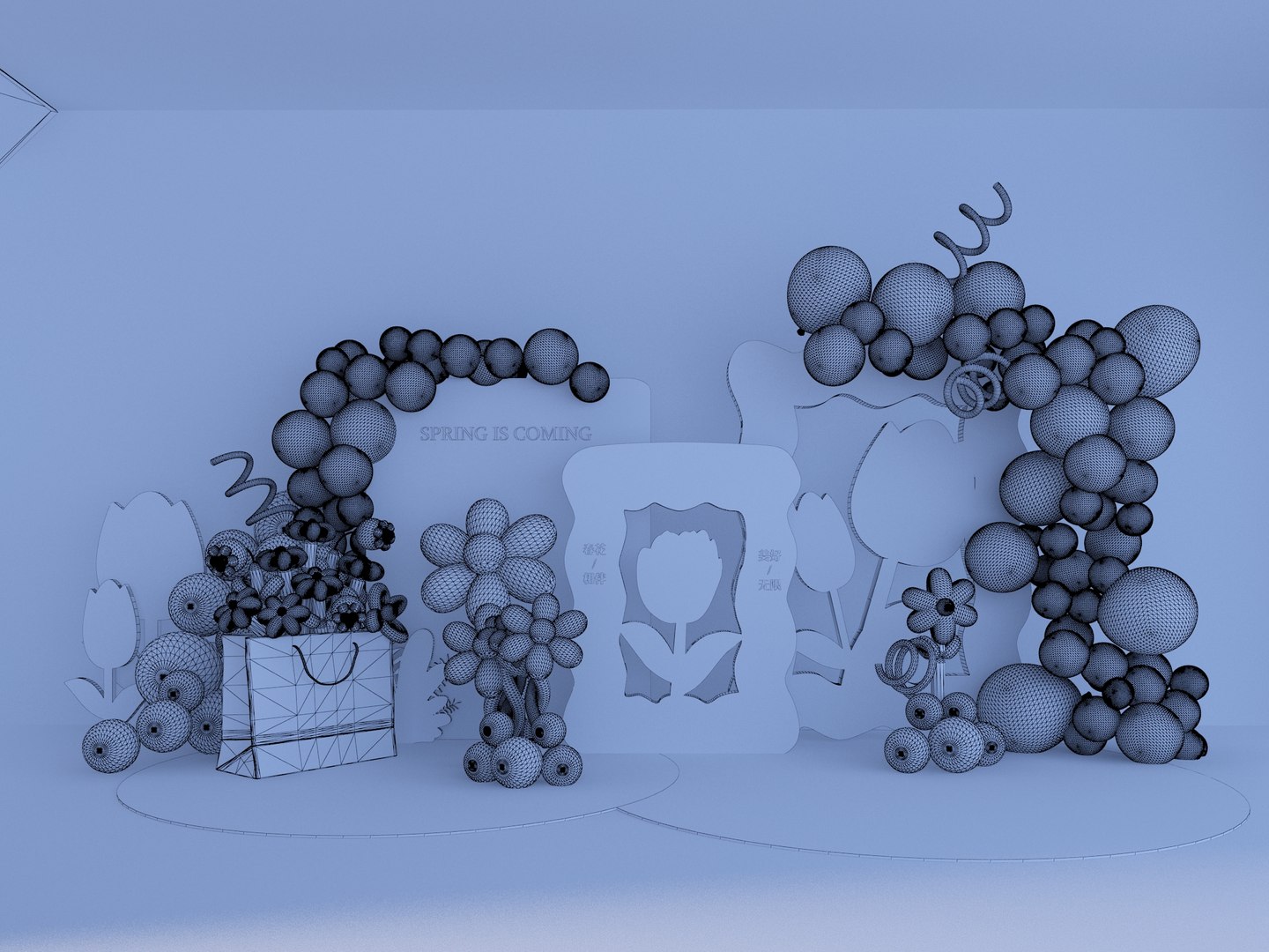 Party Check In Display Spring Day Balloon Party Balloon Flower Gift ...