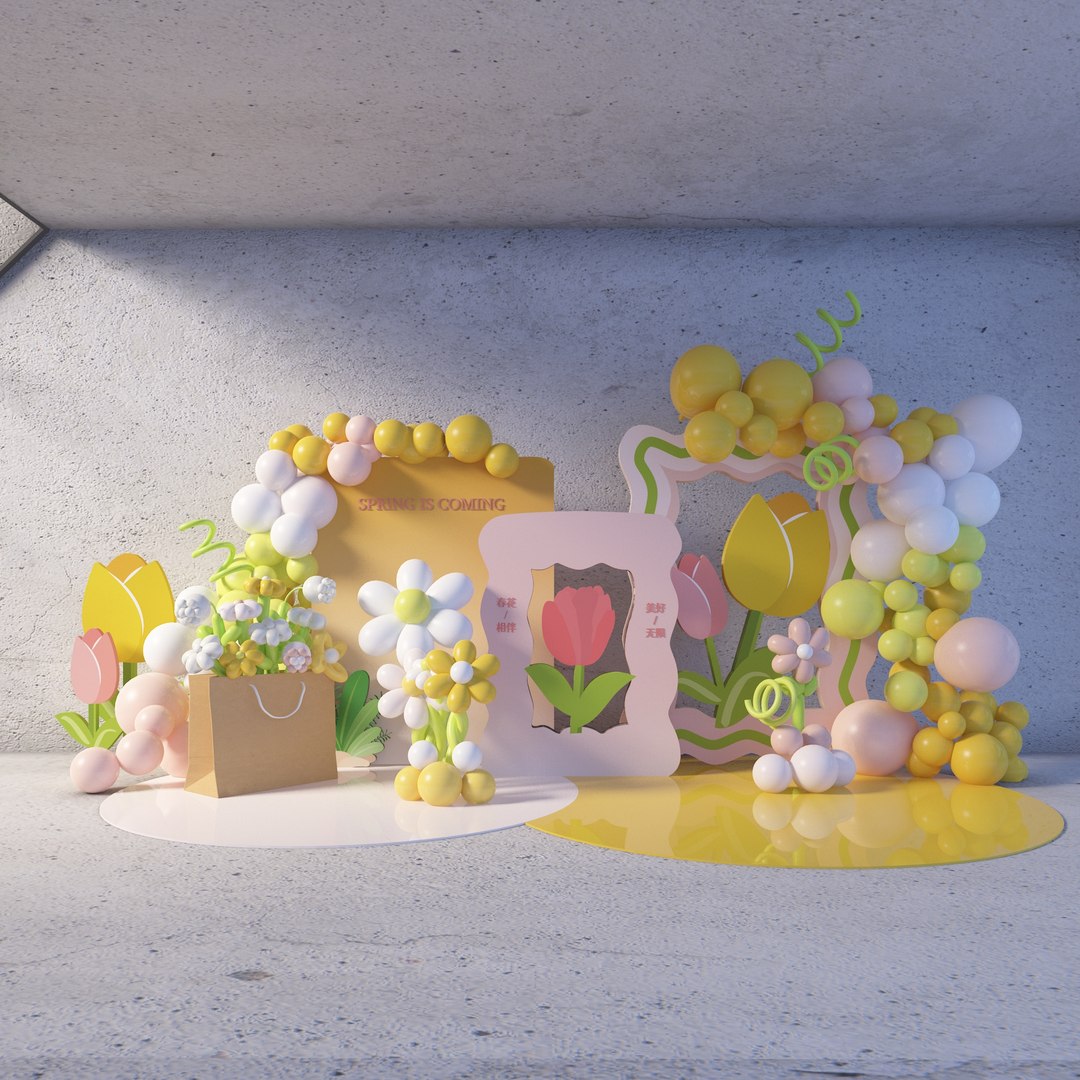 Party Check In Display Spring Day Balloon Party Balloon Flower Gift ...