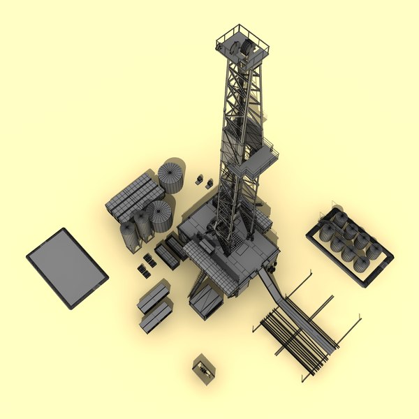 drilling rig land based 3d model